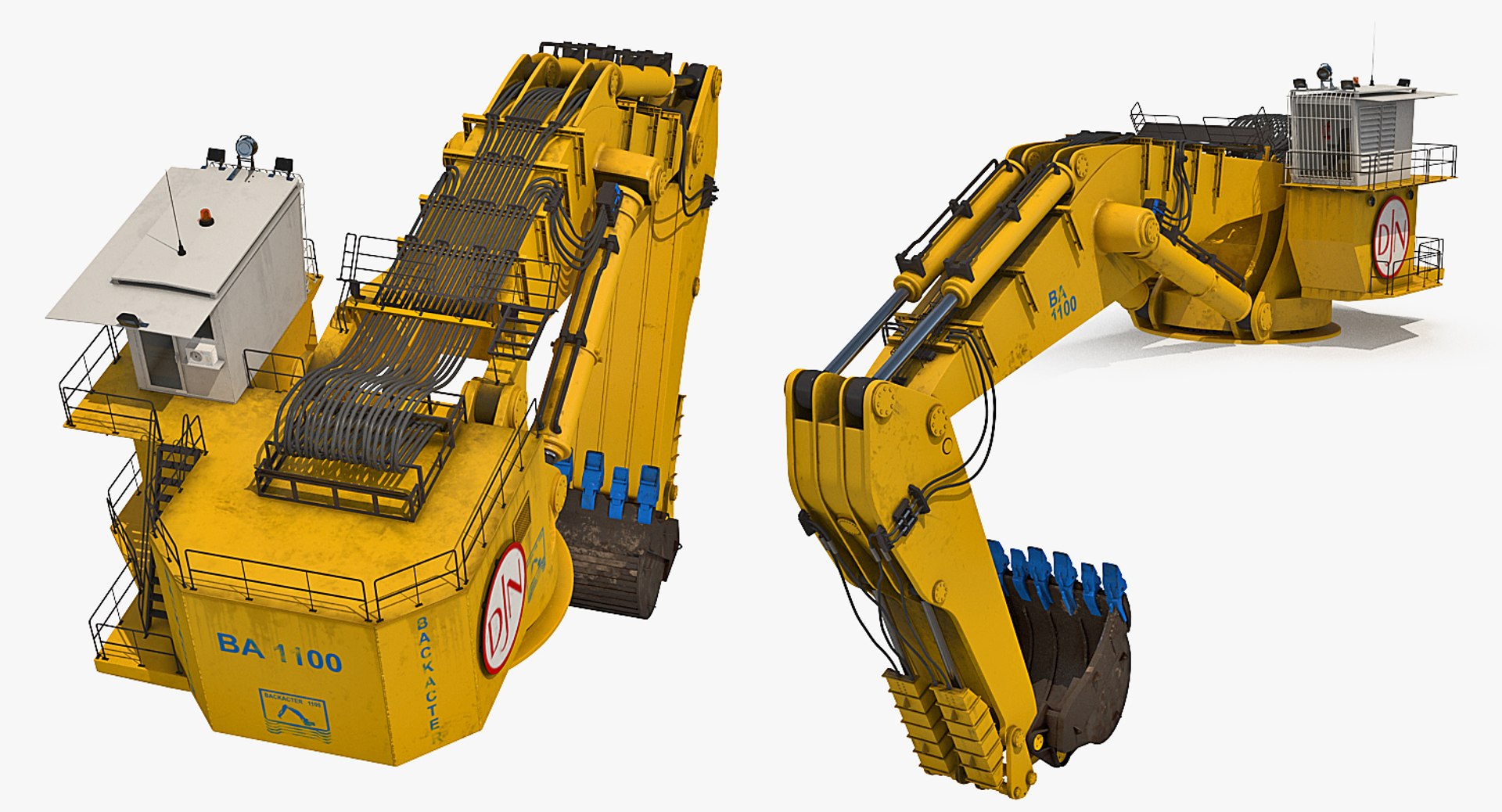 3D backhoe dredger 1100 rigged - TurboSquid 1255244