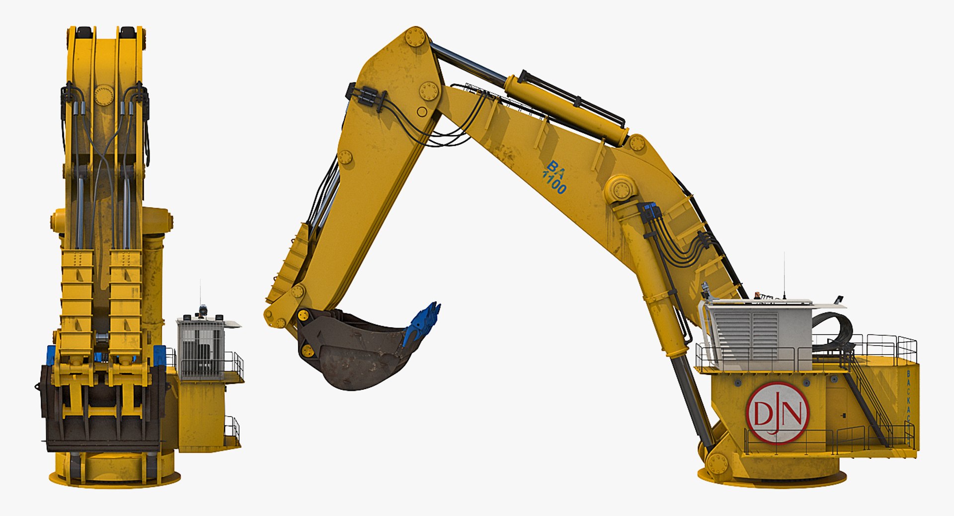 3D backhoe dredger 1100 rigged - TurboSquid 1255244