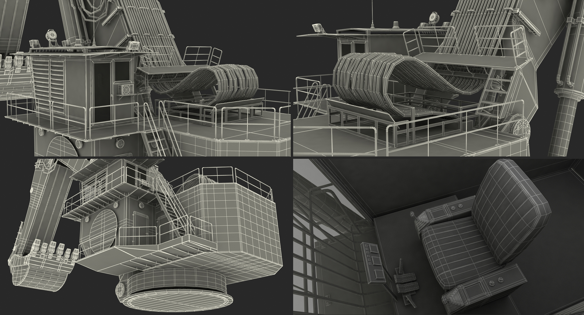 3D backhoe dredger 1100 rigged - TurboSquid 1255244