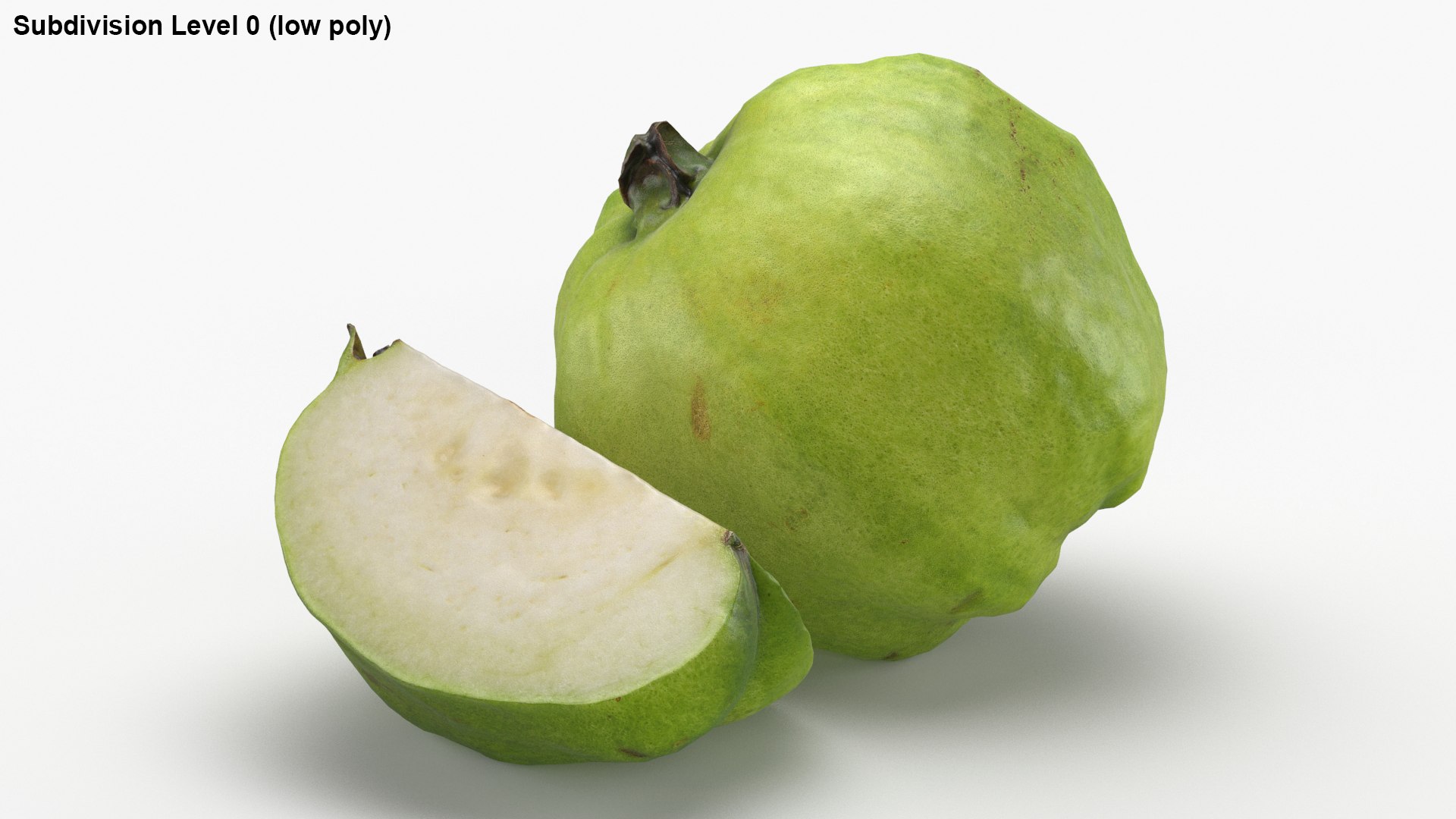 Whole Guava with Slice 3D model - TurboSquid 1763435