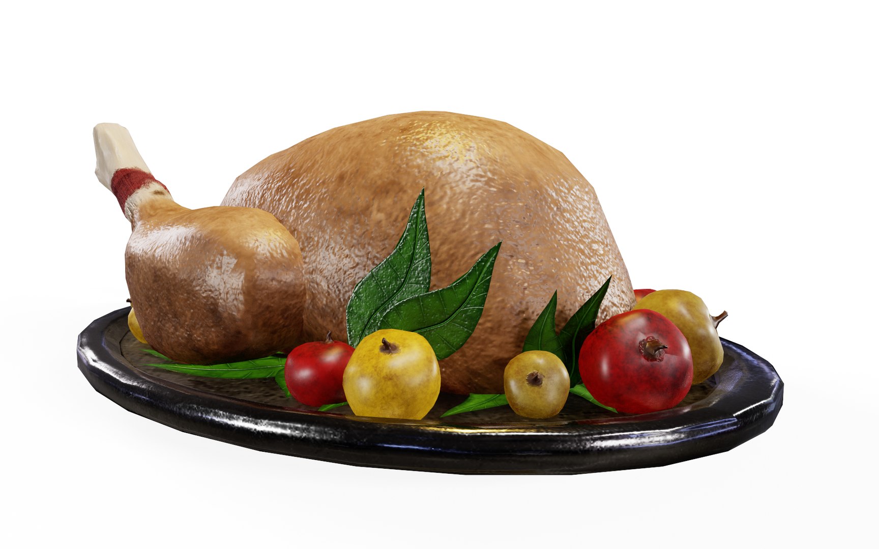 3D Roast Turkey With Apples - TurboSquid 1984003