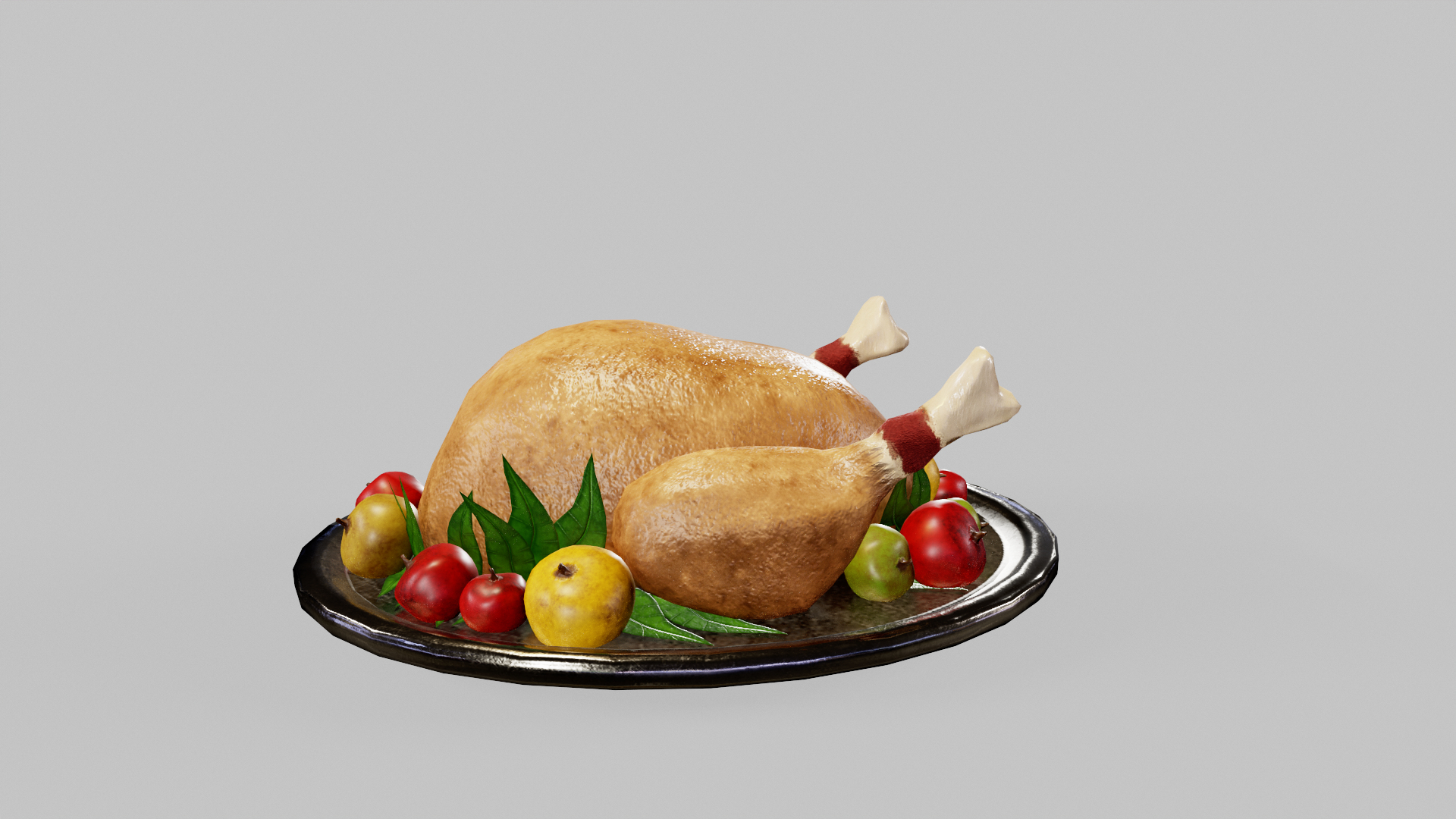 3D Roast Turkey With Apples - TurboSquid 1984003