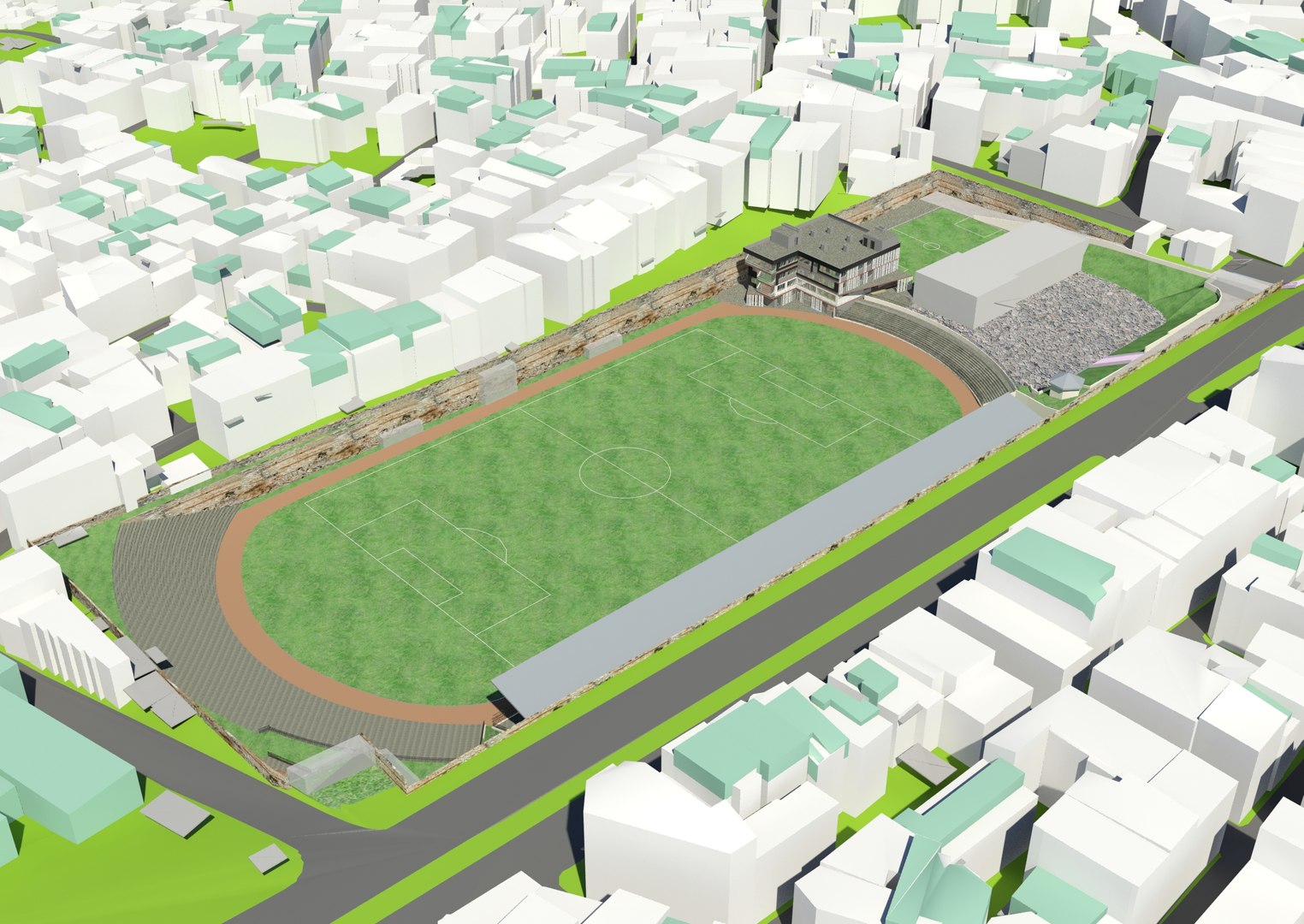 3D Football Administrative Building Facade Model - TurboSquid 1327147