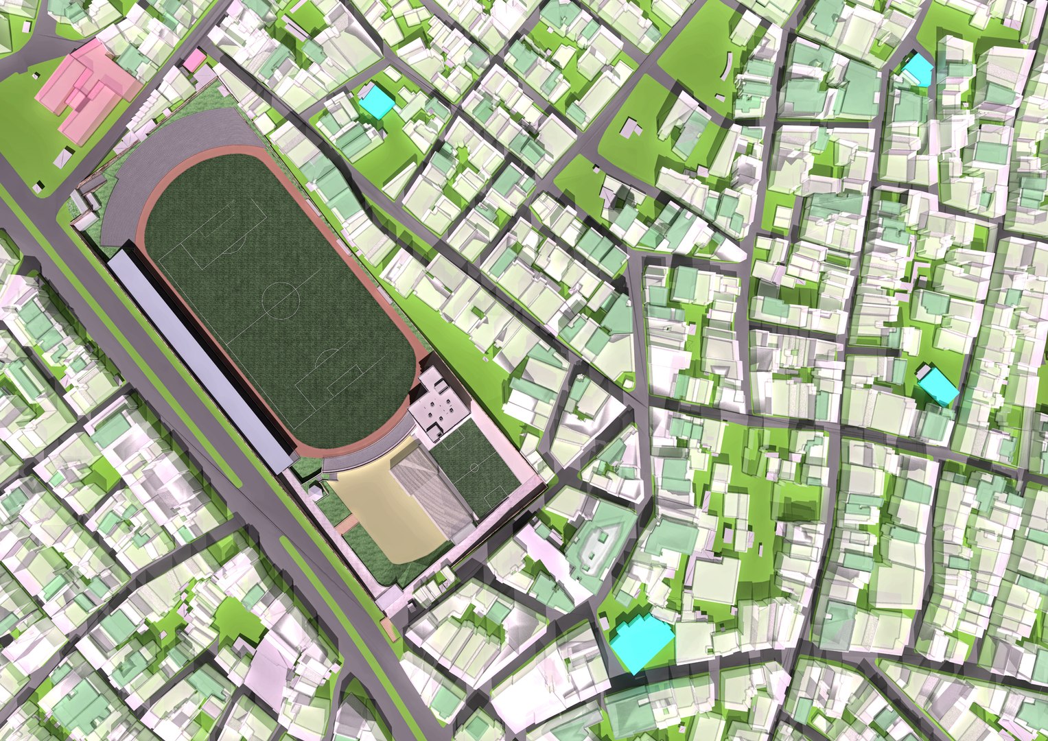 3D Football Administrative Building Facade Model - TurboSquid 1327147