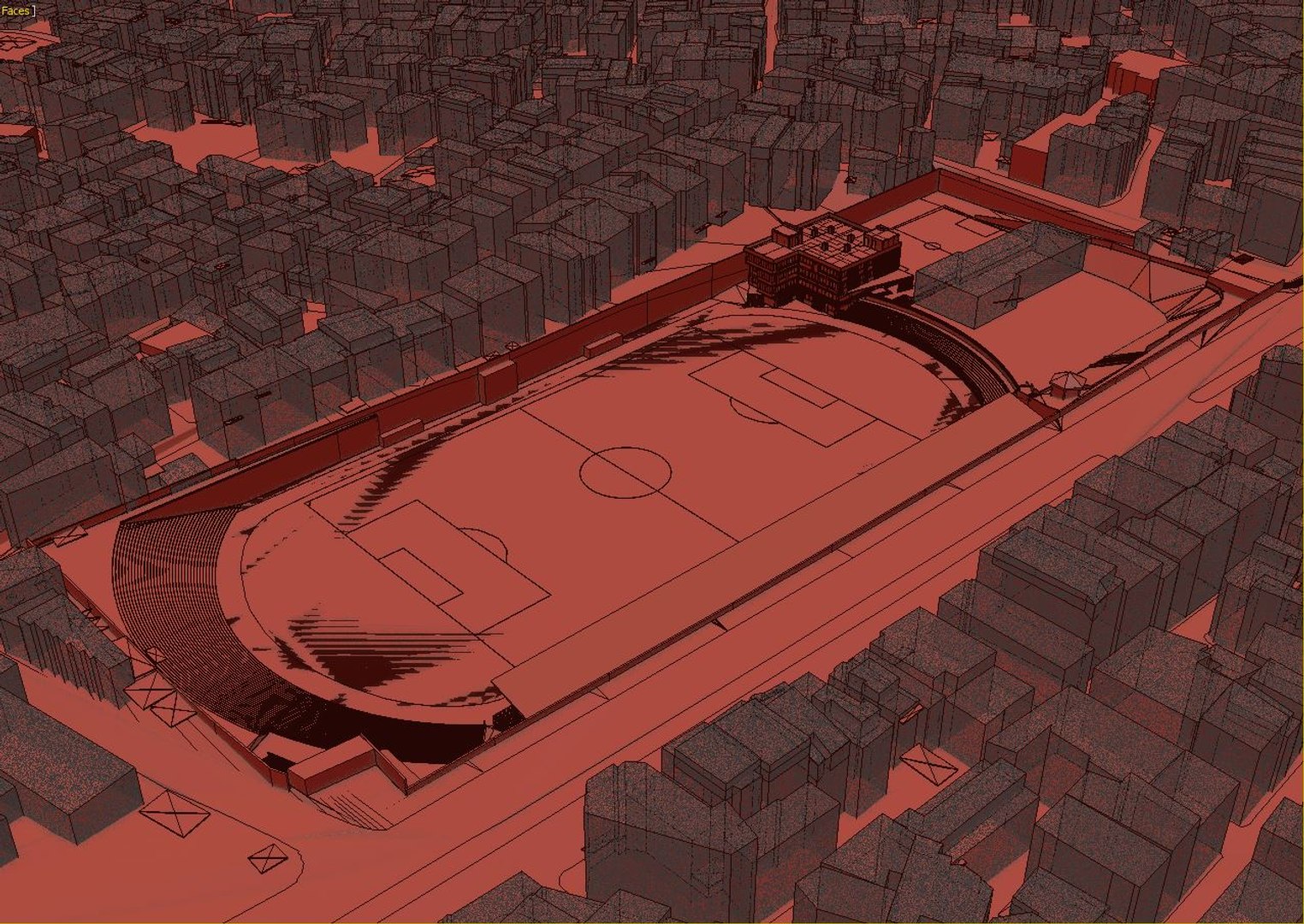 3D Football Administrative Building Facade Model - TurboSquid 1327147