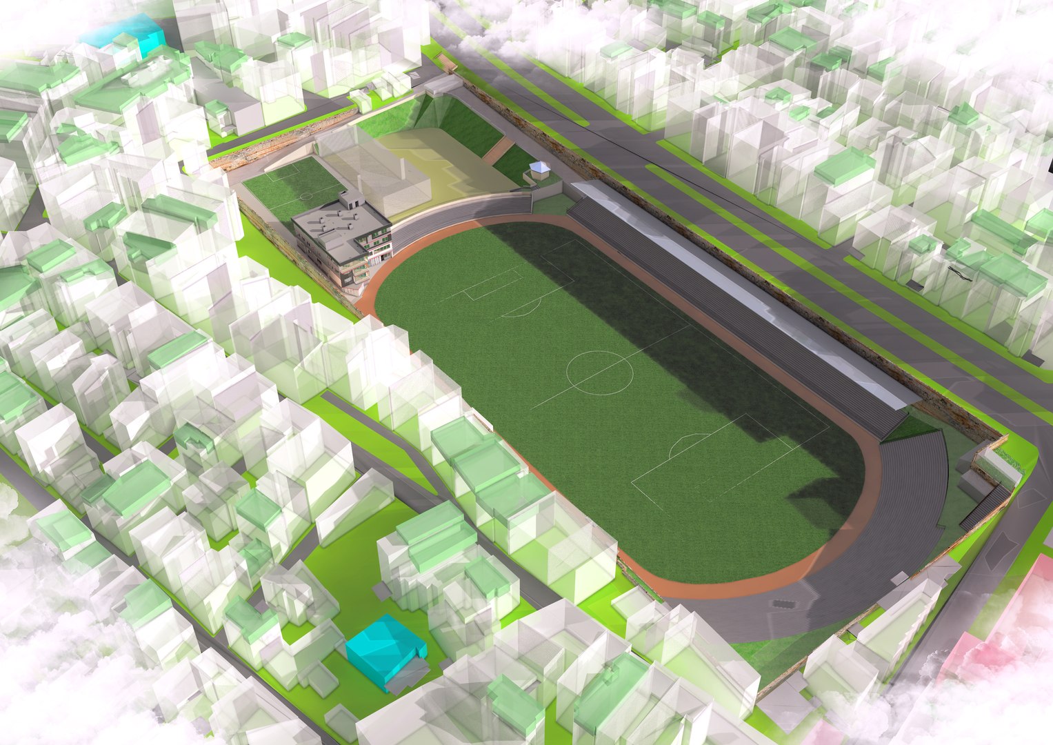 3D Football Administrative Building Facade Model - TurboSquid 1327147