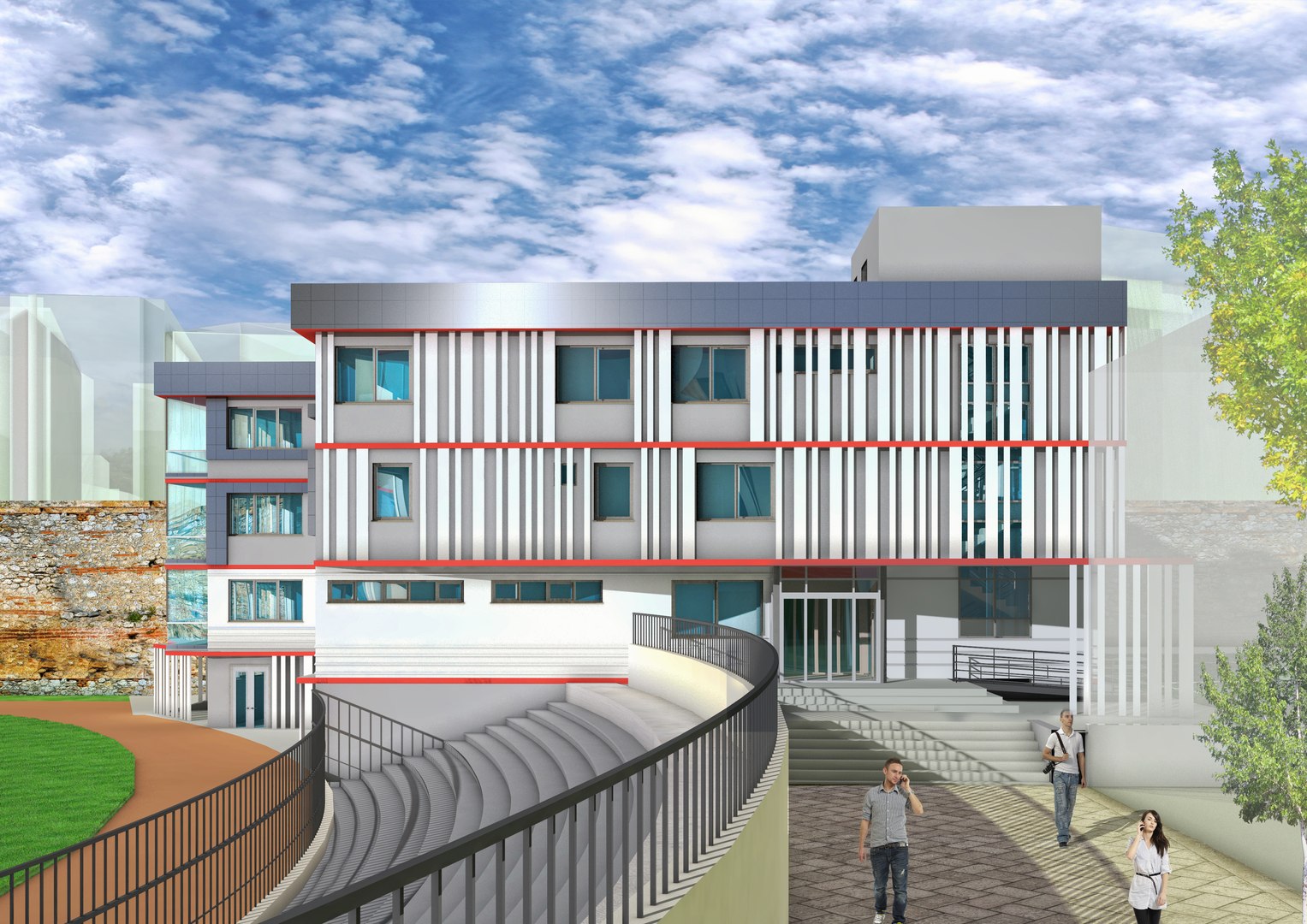 3D Football Administrative Building Facade Model - TurboSquid 1327147