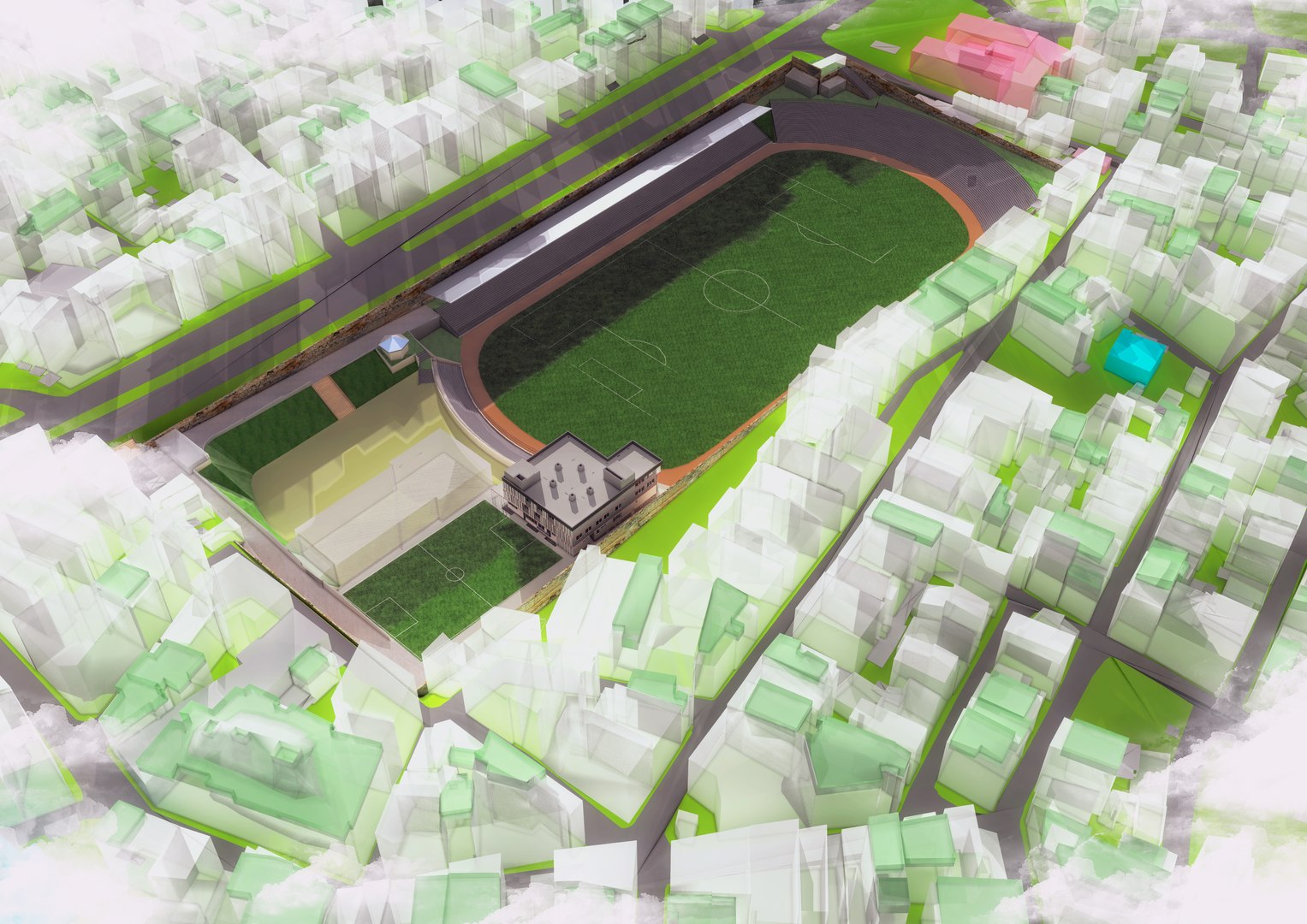 3D Football Administrative Building Facade Model - TurboSquid 1327147