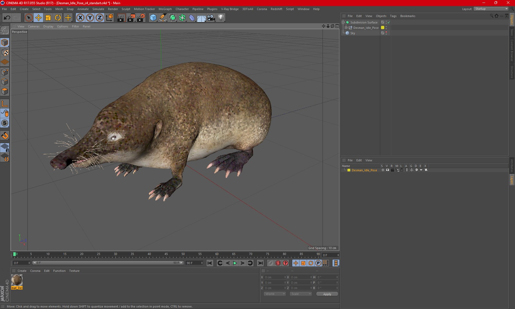 Desman Idle Pose 3D Model - TurboSquid 2191665