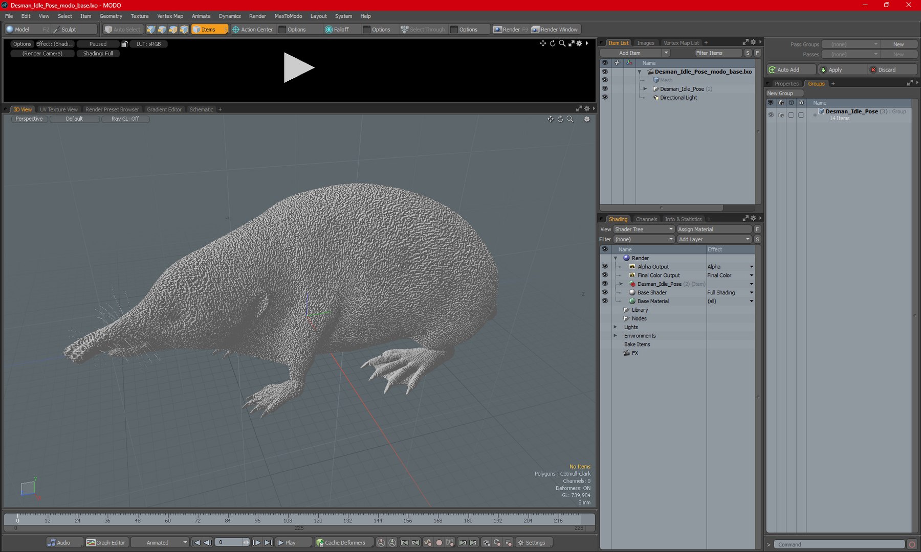 Desman Idle Pose 3D Model - TurboSquid 2191665
