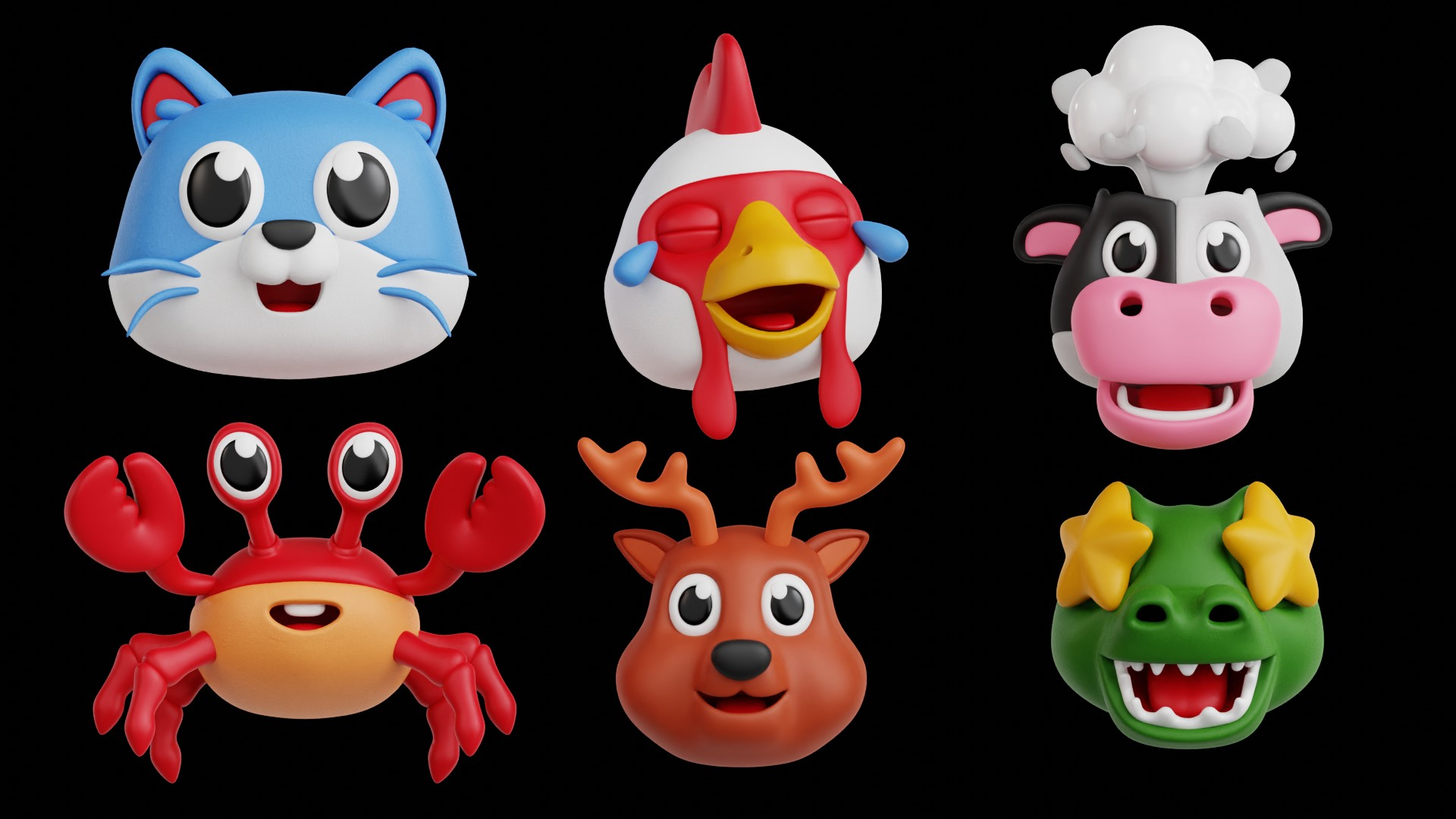 3d Model Animoji 3d Icon Set Turbosquid 2164816
