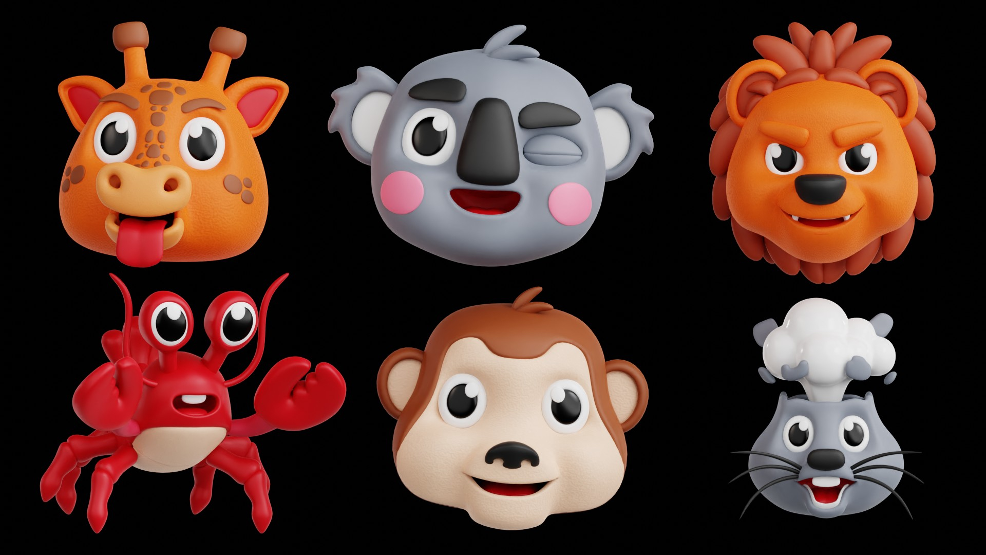 3D Model Animoji 3D Icon Set - TurboSquid 2164816