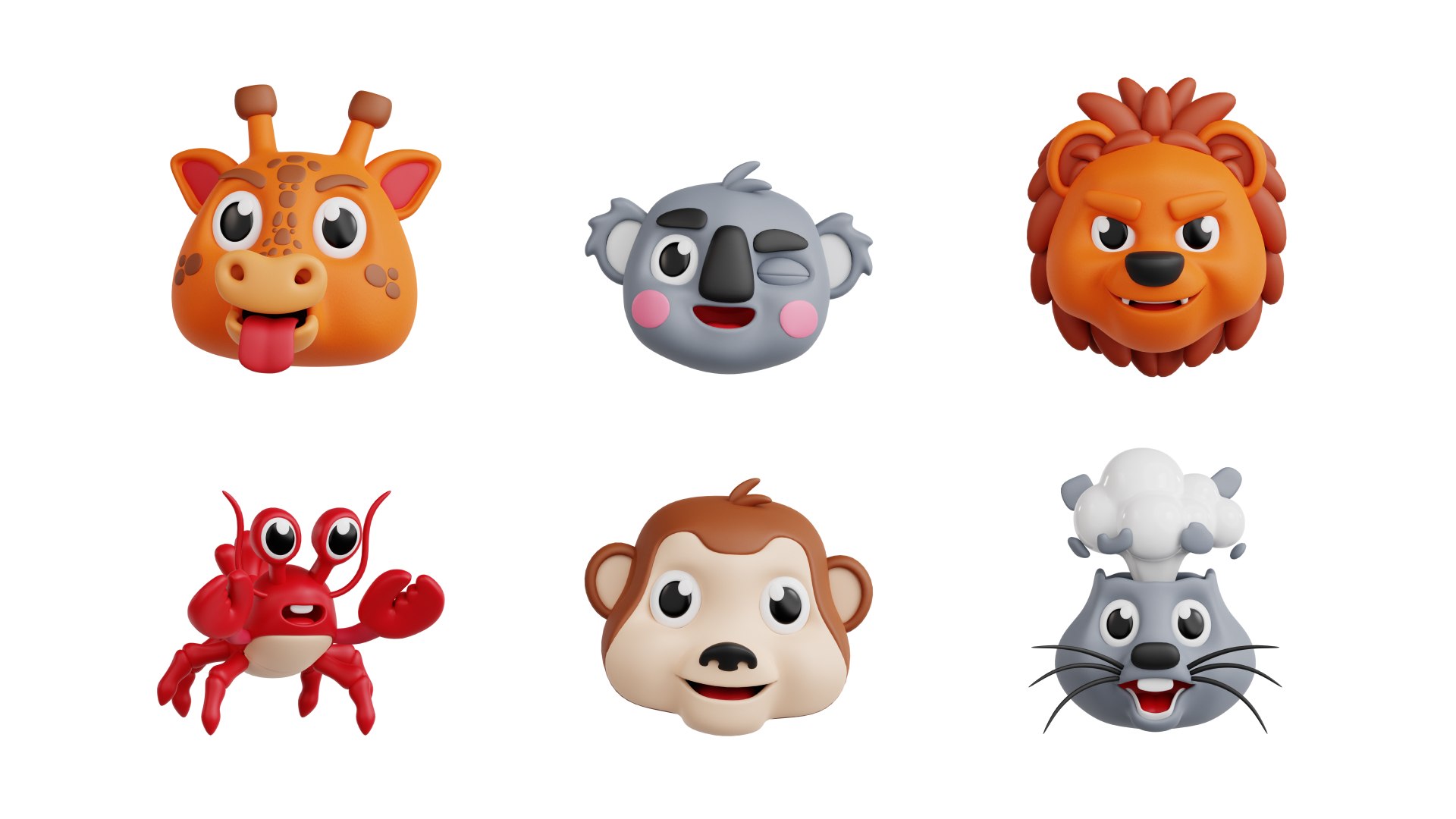 3D Model Animoji 3D Icon Set - TurboSquid 2164816