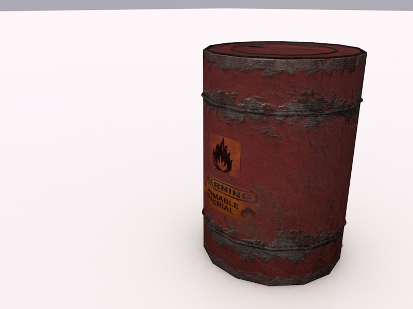 Free Explosive Barrel 3d Model