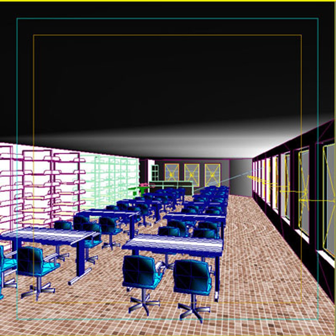 3d library classroom model