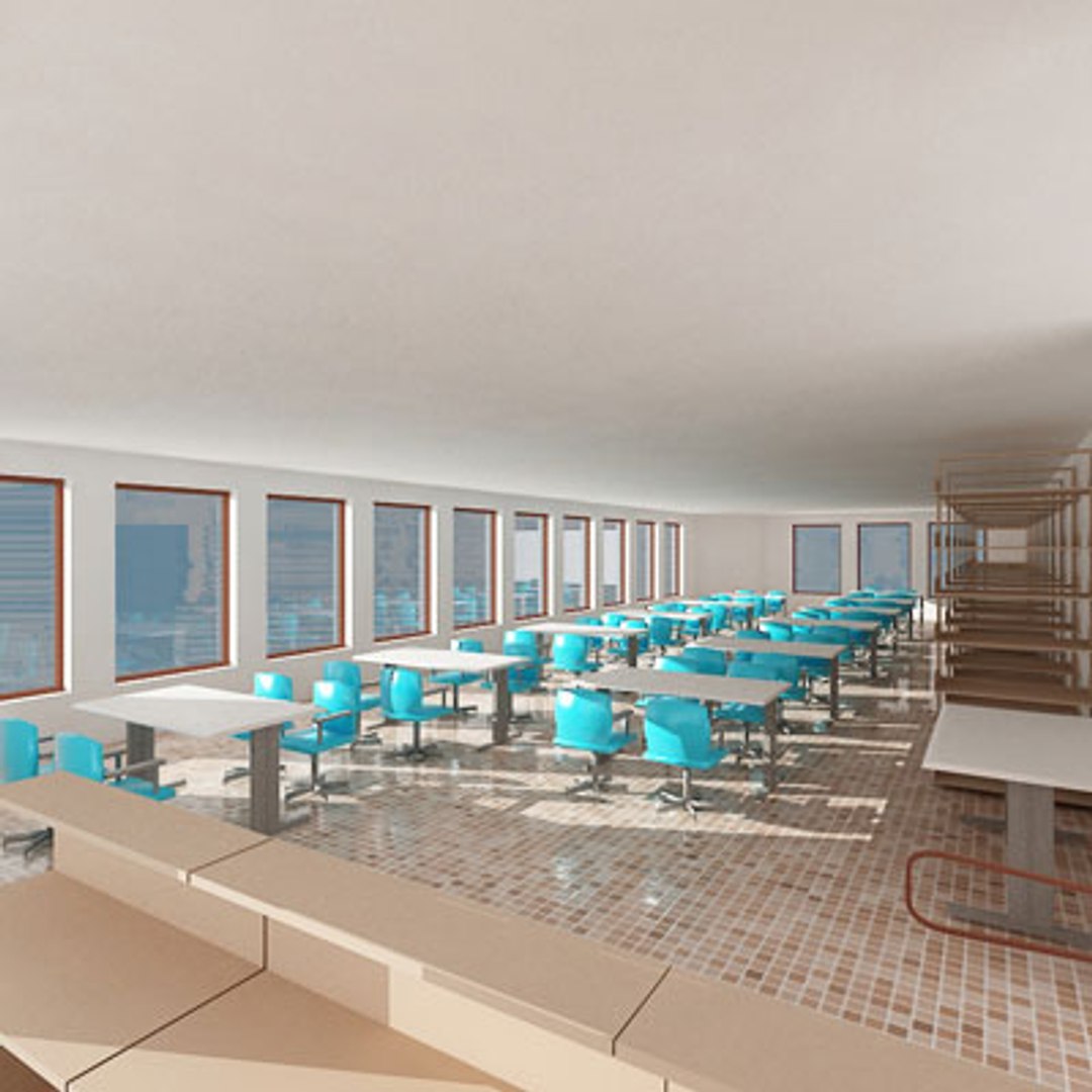 3d library classroom model