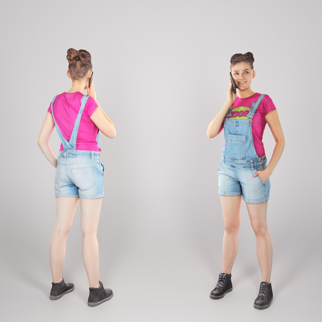 Human Young Woman Phone 3D Model - TurboSquid 1476655