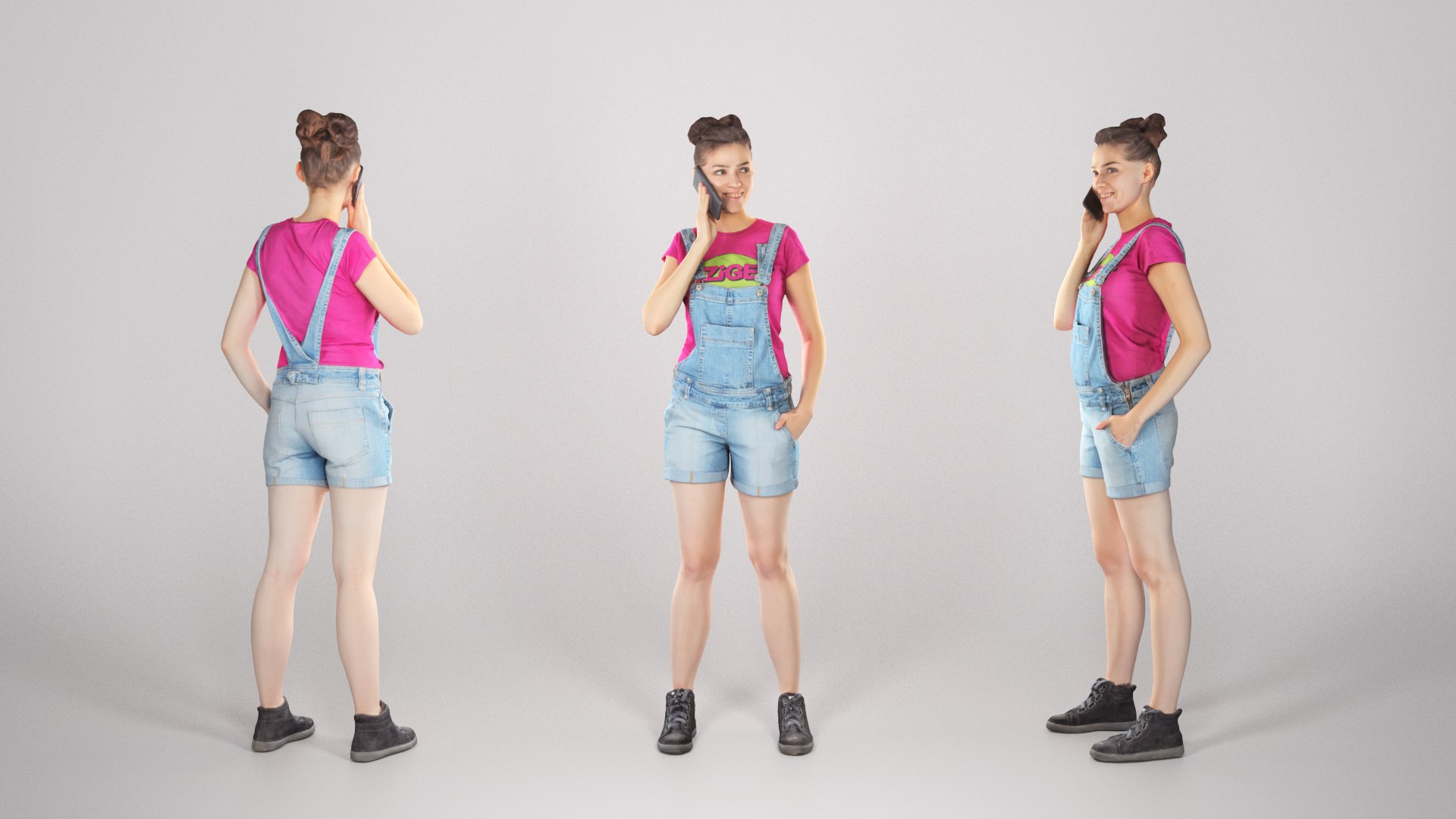 Human Young Woman Phone 3D Model - TurboSquid 1476655