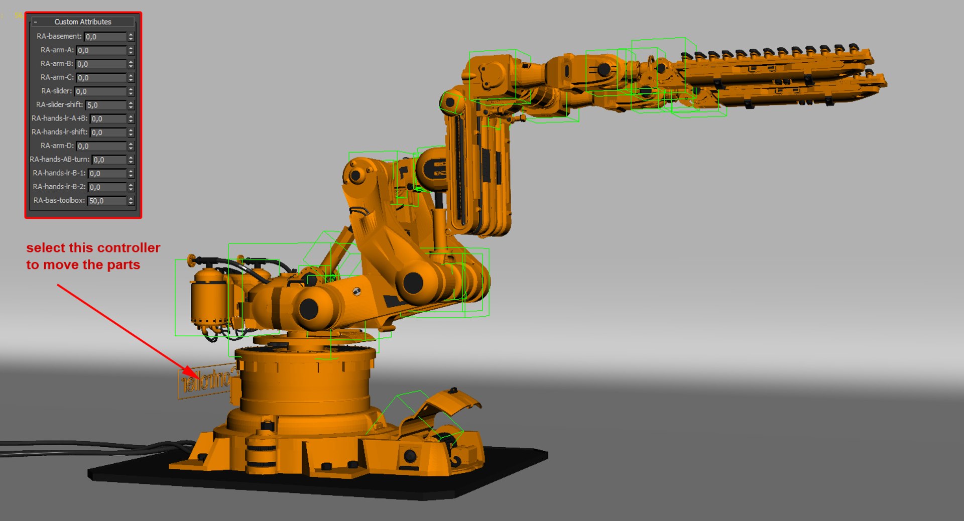 Robot Arm Rigged 3d Model
