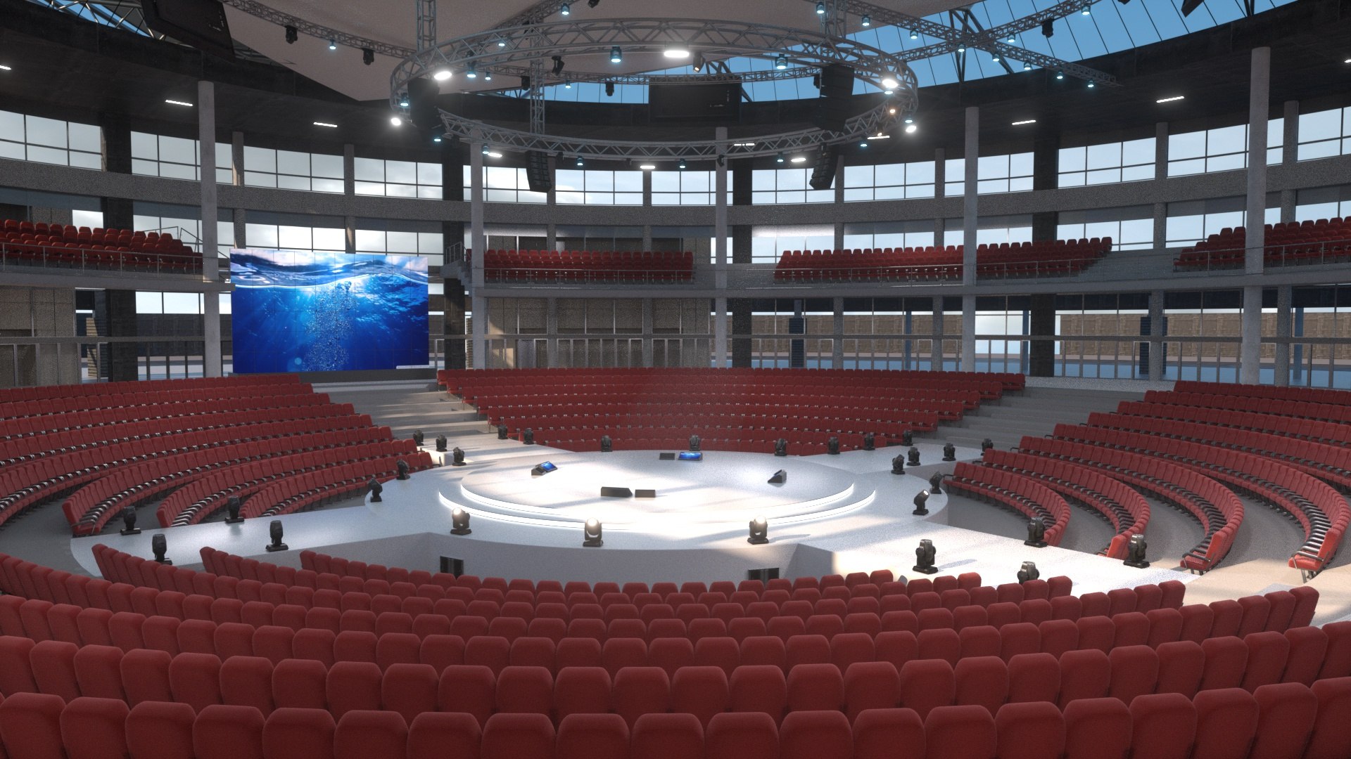 3D Two-Tier Circular Church - Auditorium - Conference -Venue Model ...