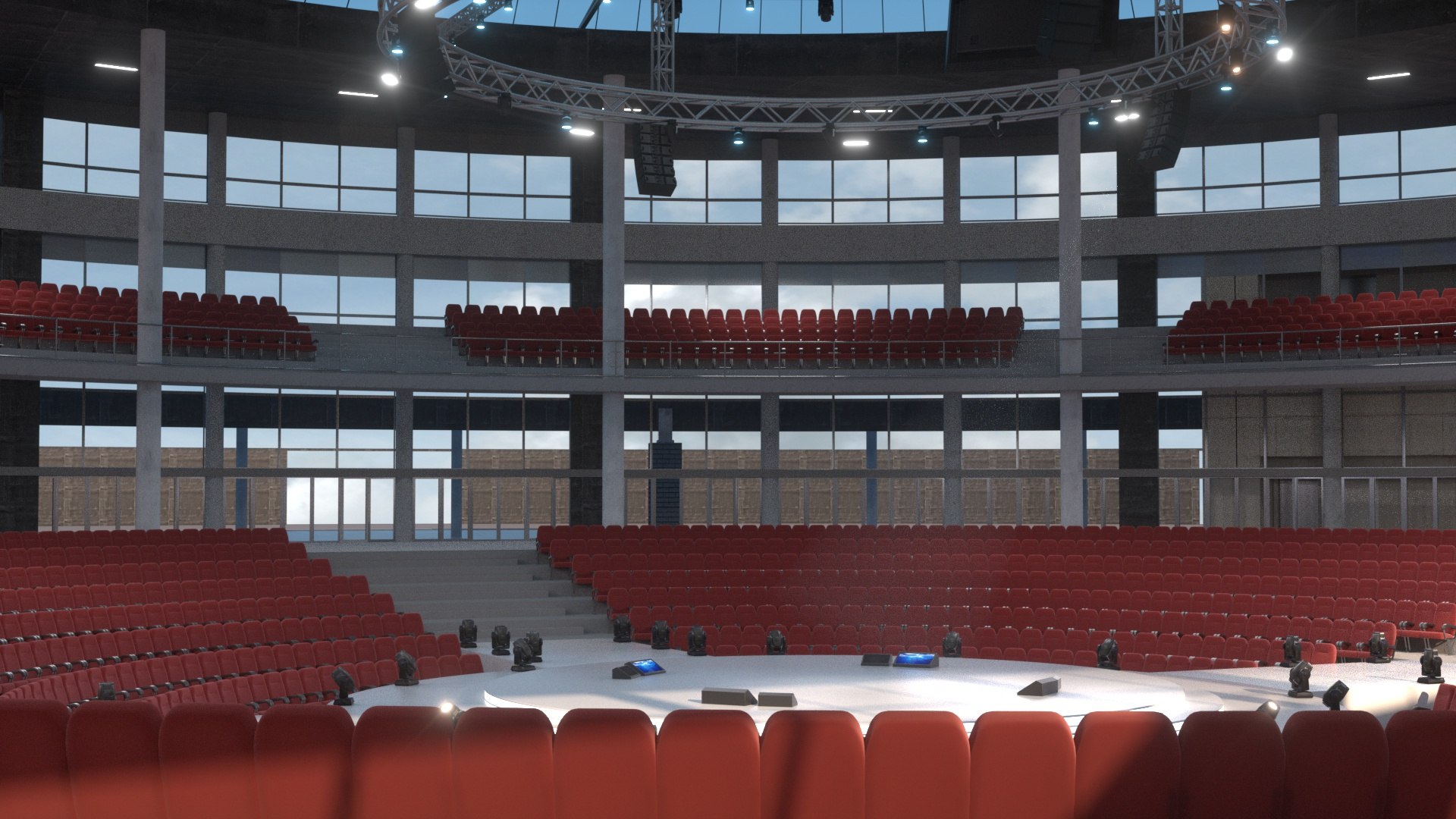 3D Two-Tier Circular Church - Auditorium - Conference -Venue Model ...