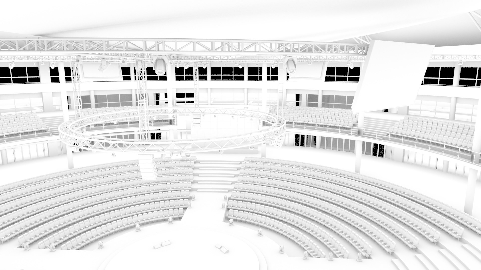 3D Two-Tier Circular Church - Auditorium - Conference -Venue Model ...