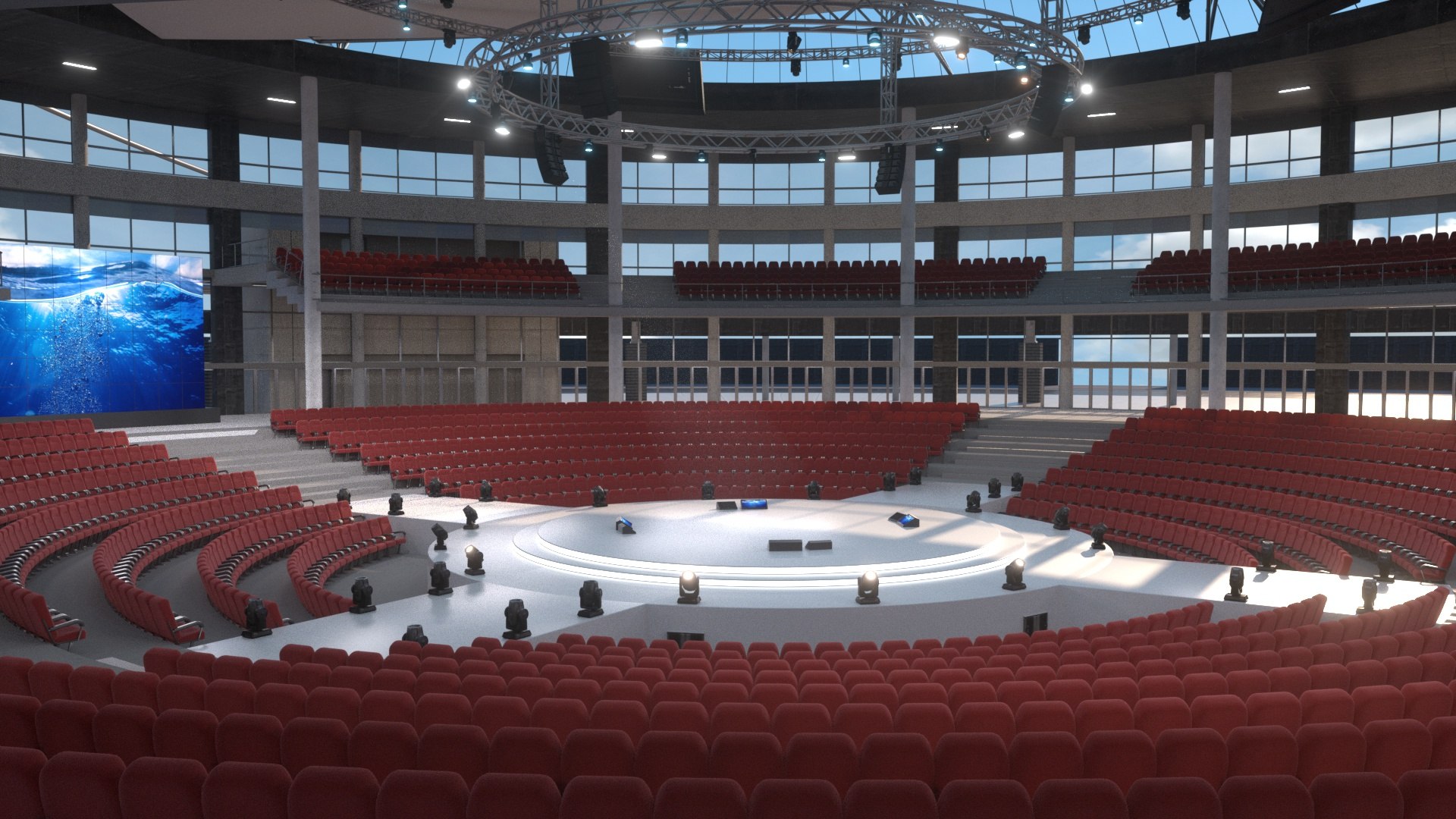 3D Two-Tier Circular Church - Auditorium - Conference -Venue Model ...