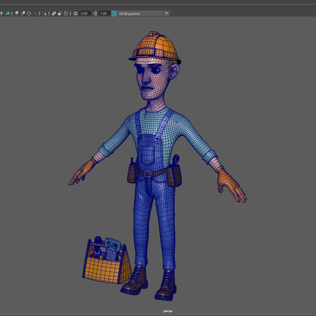 3D Worker Cartoon 02 - TurboSquid 1612682