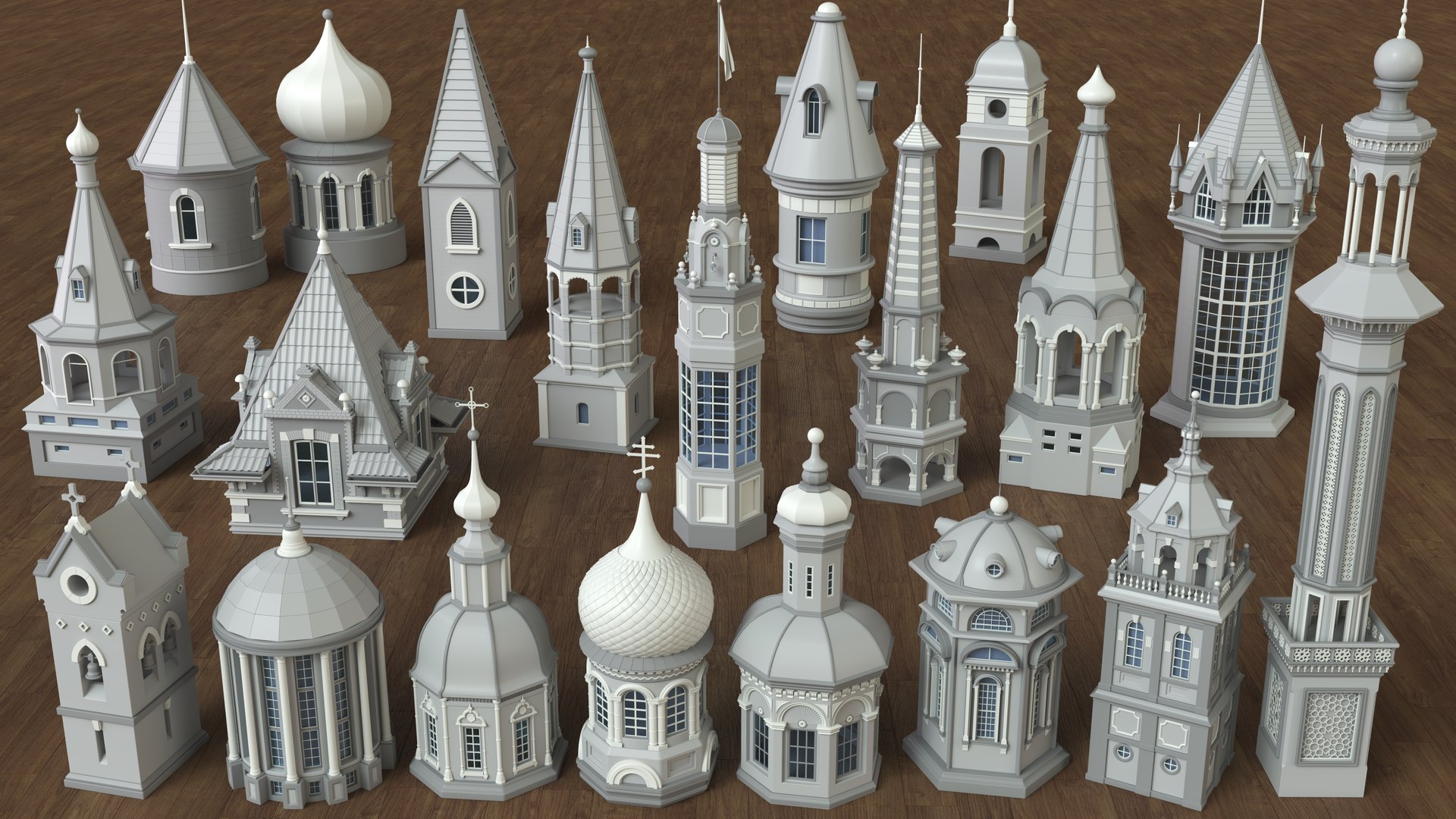 3D Building Towers Collection 1 - 20 Pieces - TurboSquid 2021343