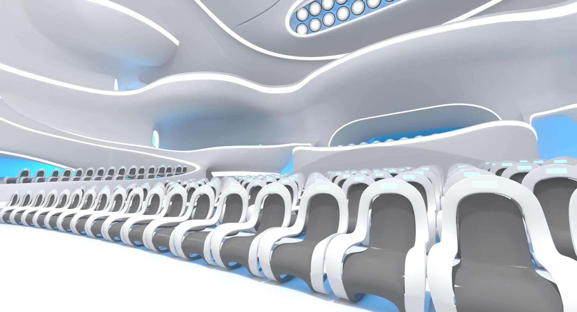 Sci-fi futuristic hall interior 3D model - TurboSquid 1225090