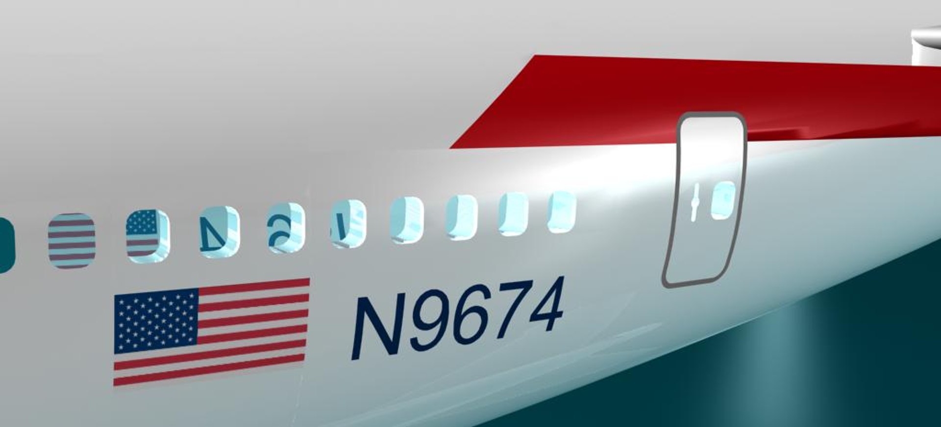 3d Model 747 New Logo American Airlines