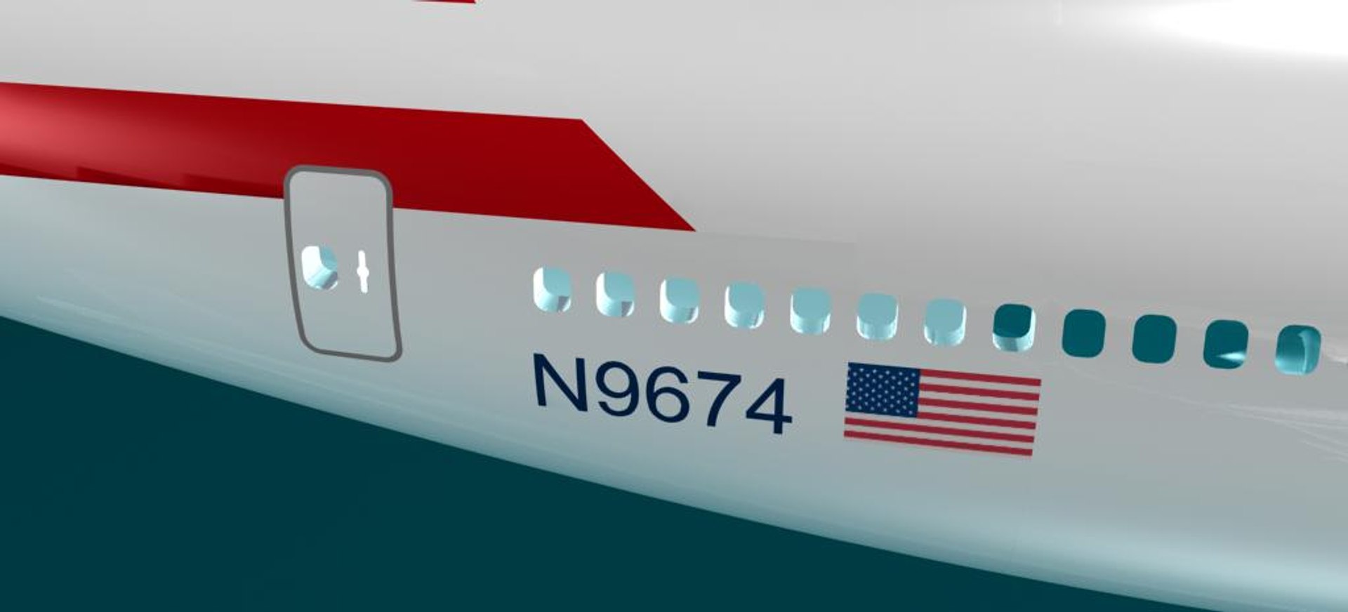 3d Model 747 New Logo American Airlines