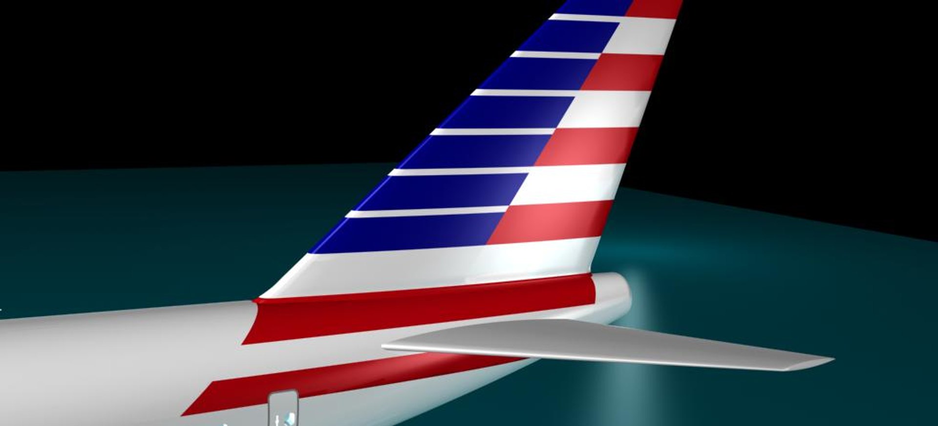 3d Model 747 New Logo American Airlines