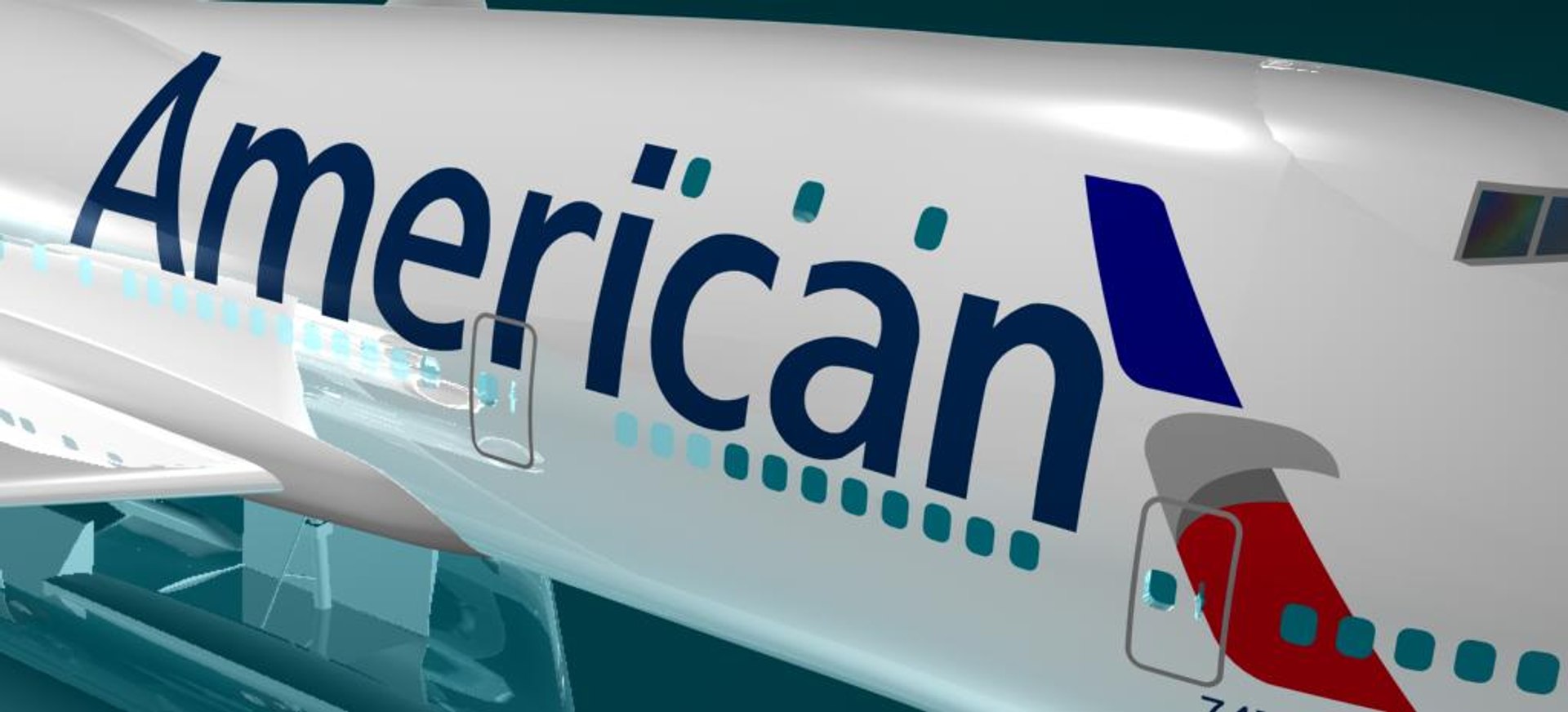 3d Model 747 New Logo American Airlines