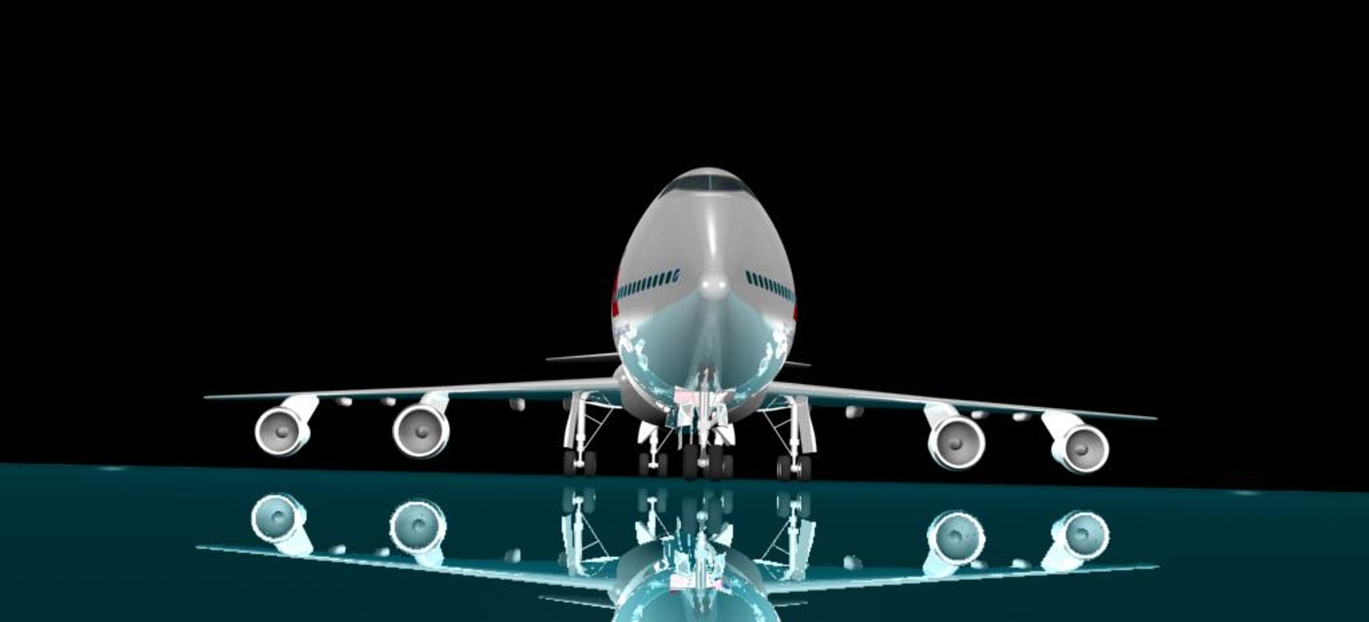 3d Model 747 New Logo American Airlines