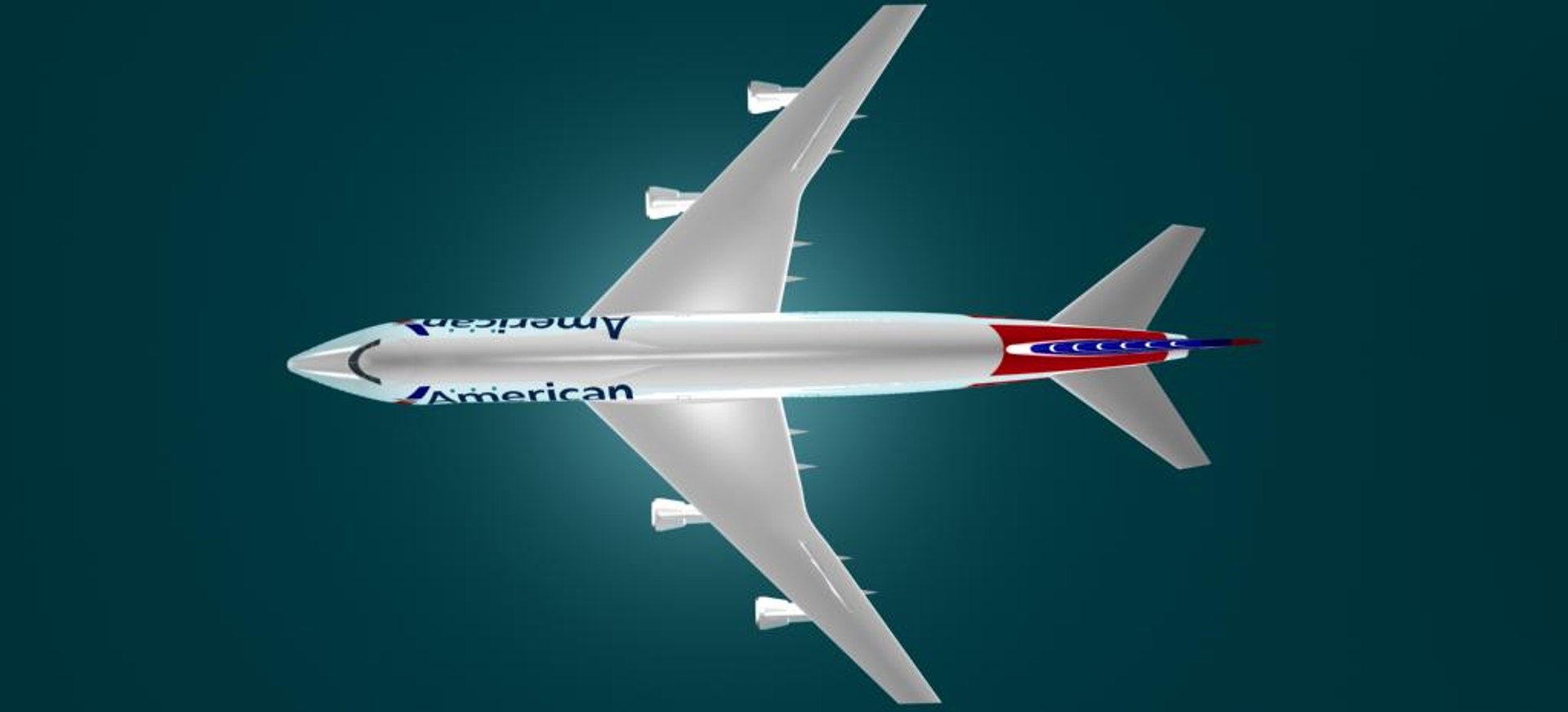 3d Model 747 New Logo American Airlines