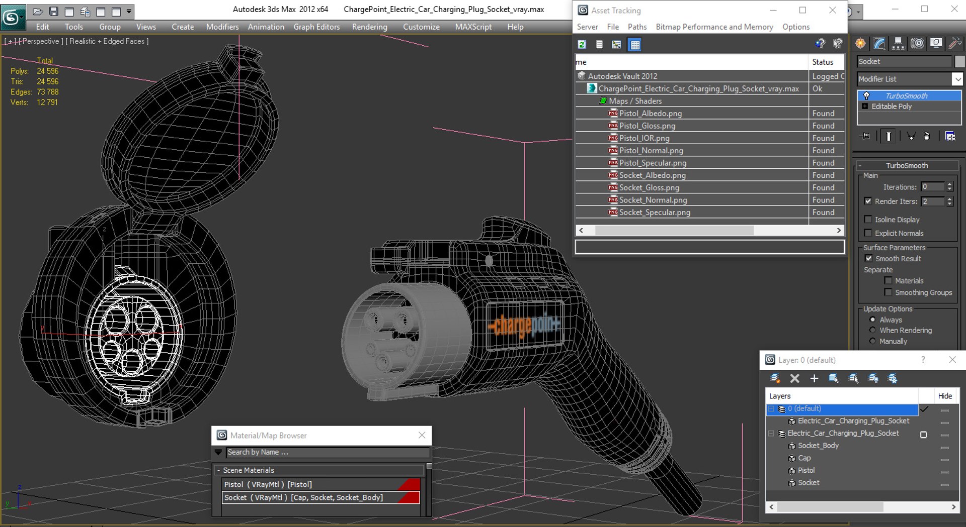 3D Chargepoint Electric Car Charging - TurboSquid 1373856