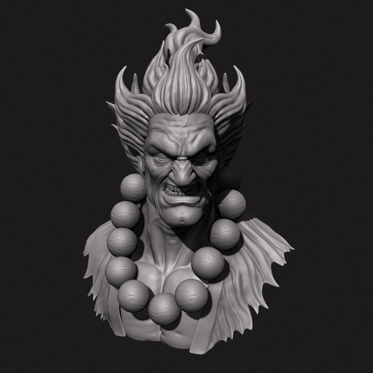 free akuma bust 3d model