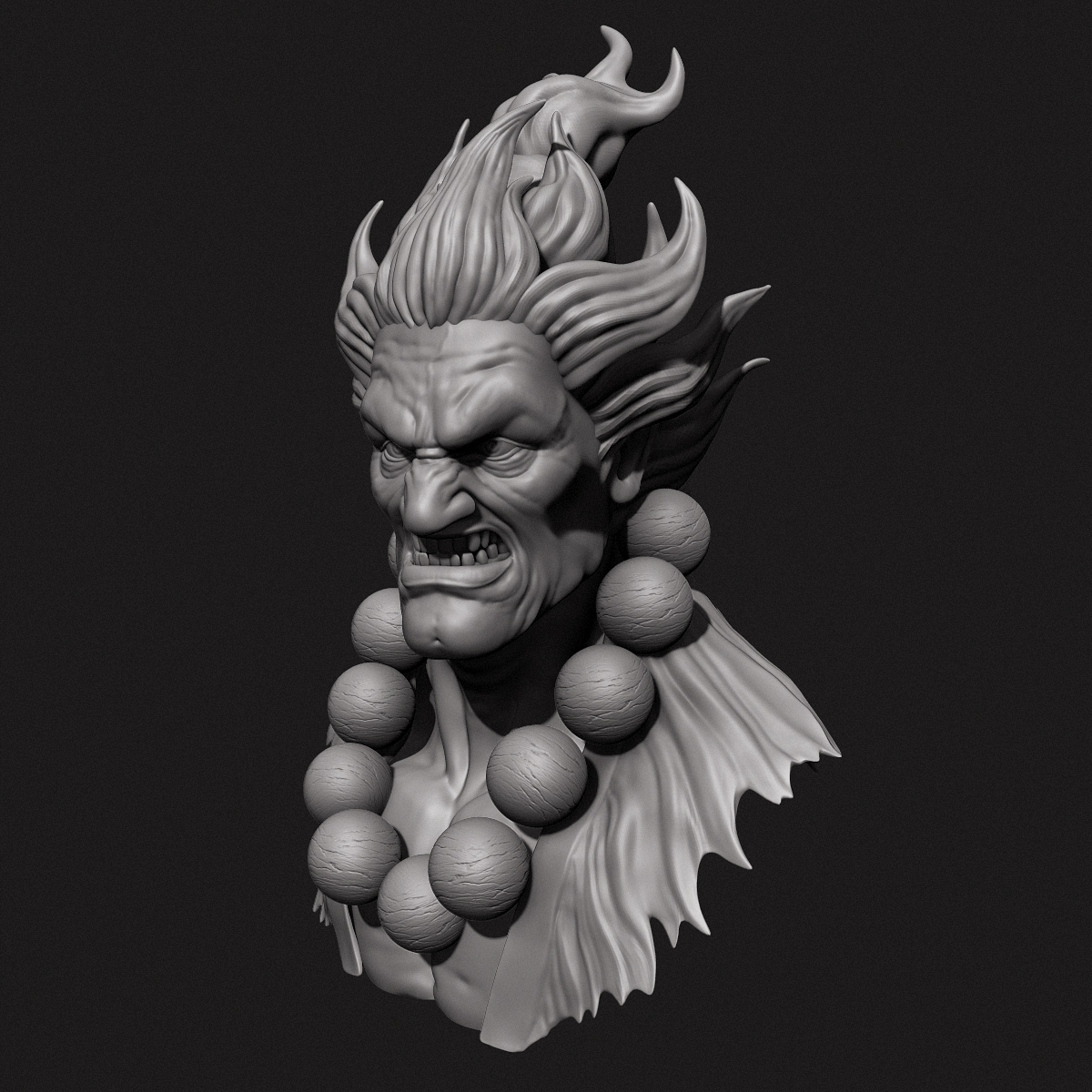 free akuma bust 3d model