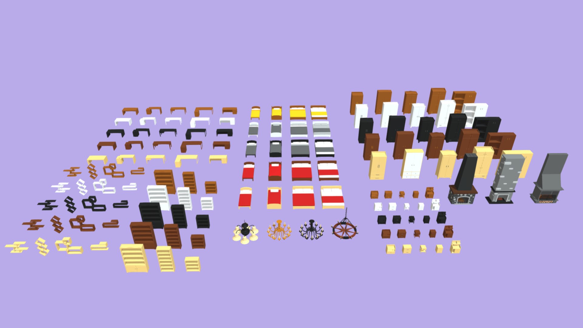Bed Room Pack 3D Model - TurboSquid 2246598