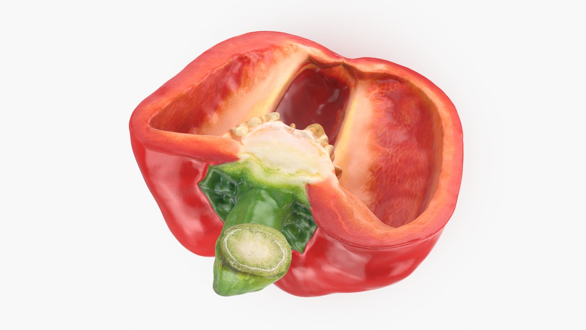 3D Red Bell Pepper Half - TurboSquid 1965263