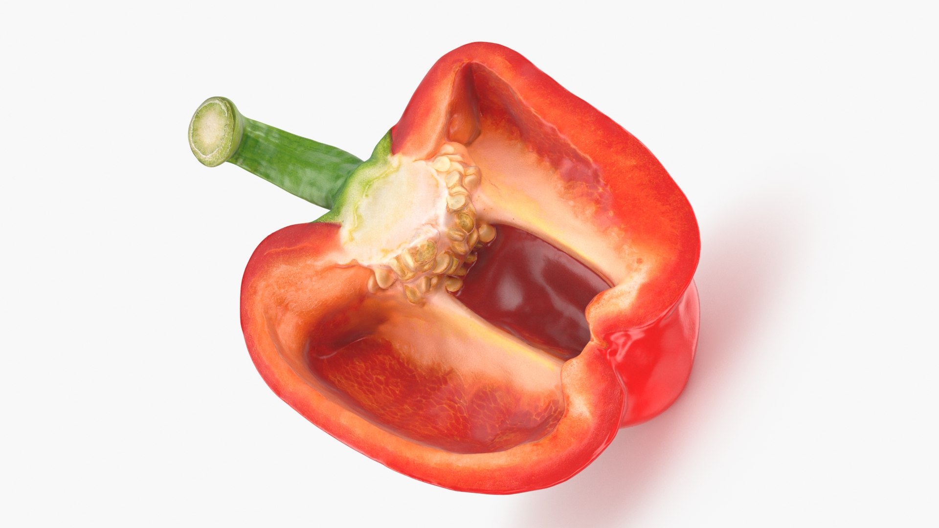 3D Red Bell Pepper Half - TurboSquid 1965263