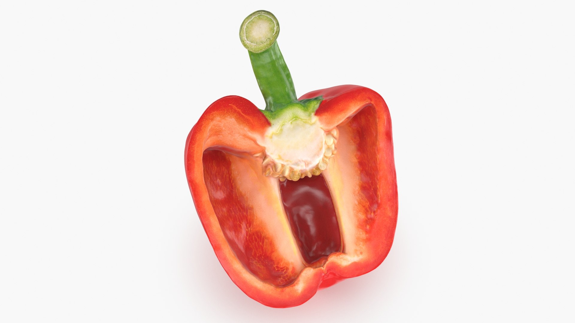 3D Red Bell Pepper Half - TurboSquid 1965263