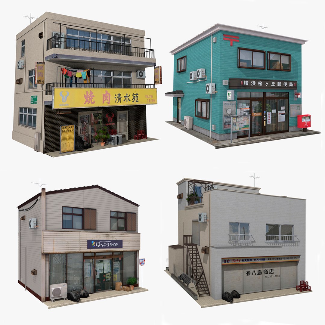 Japanese Buildings Collection 3D model - TurboSquid 1829461