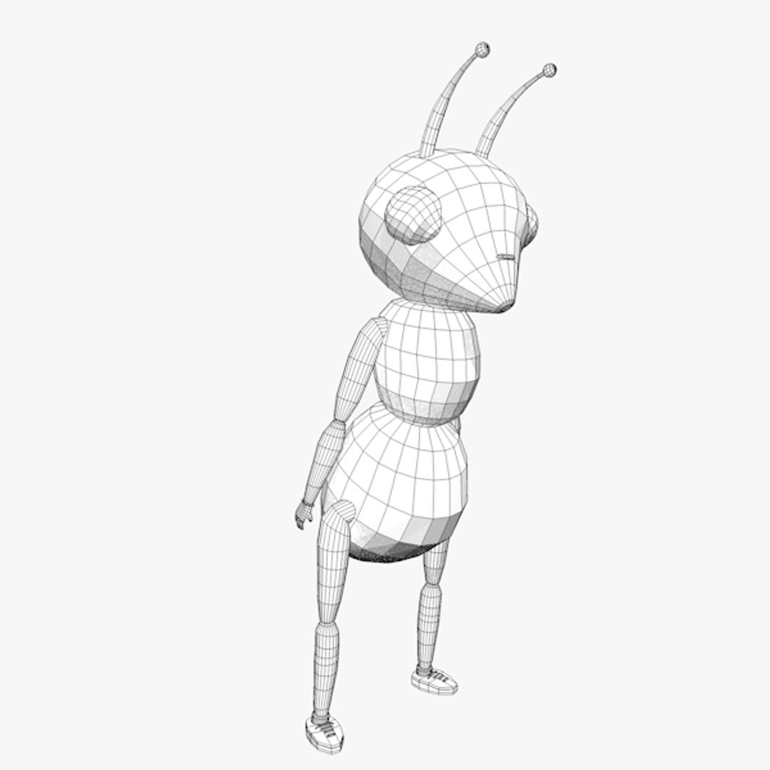 3d model of ant cartoon