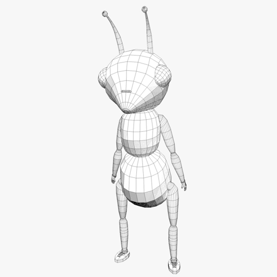 3d model of ant cartoon