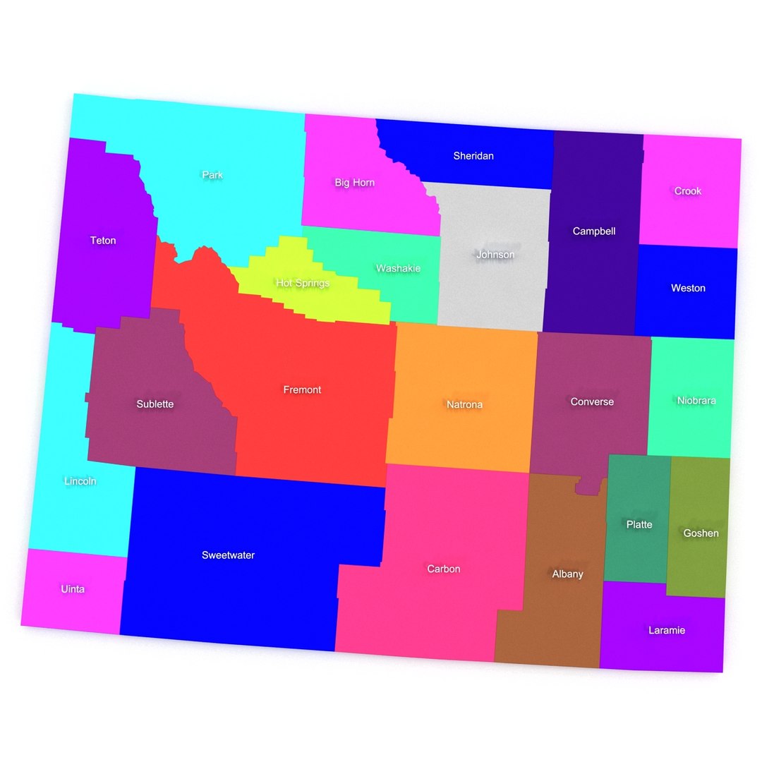 3d Model Of Wyoming Counties