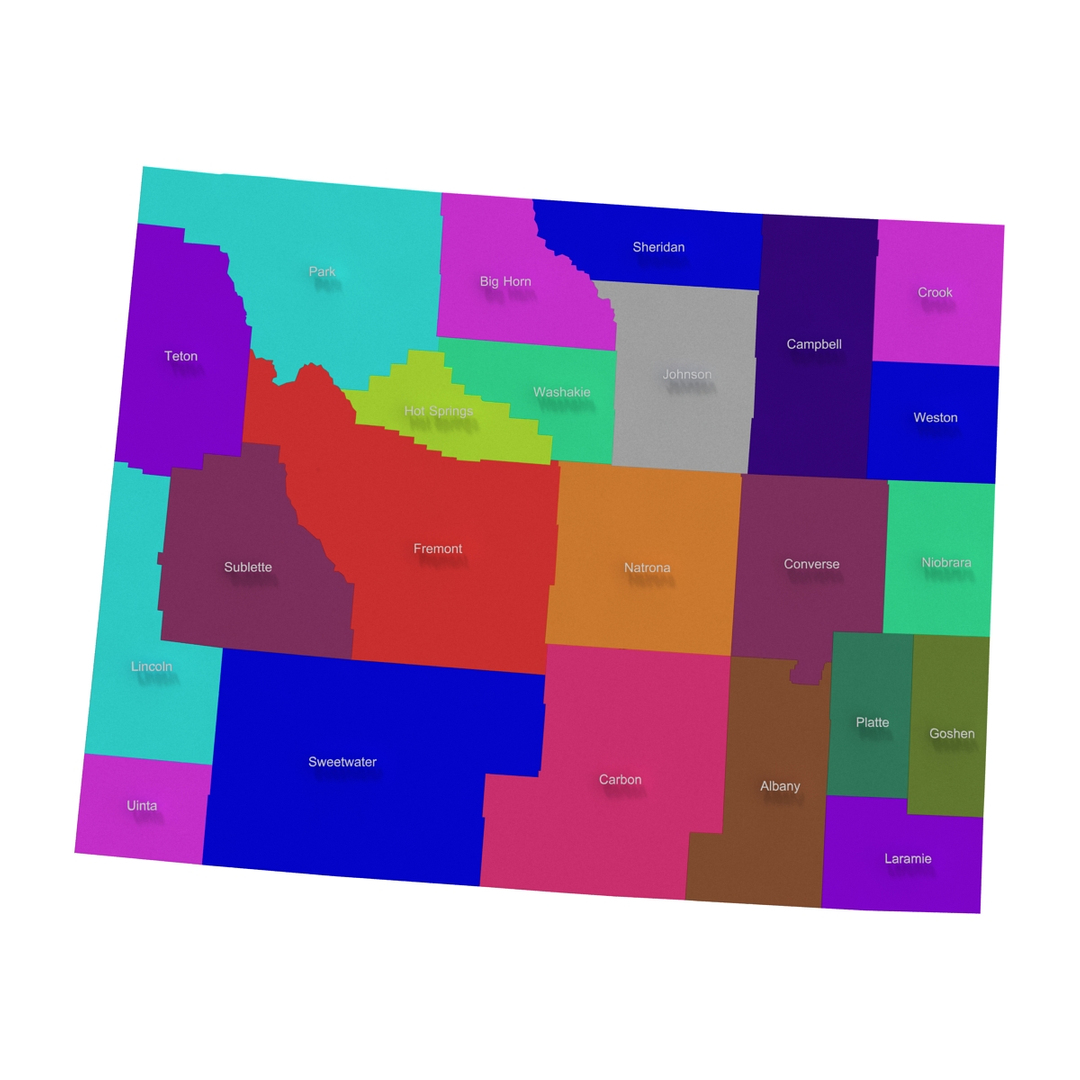 3d Model Of Wyoming Counties