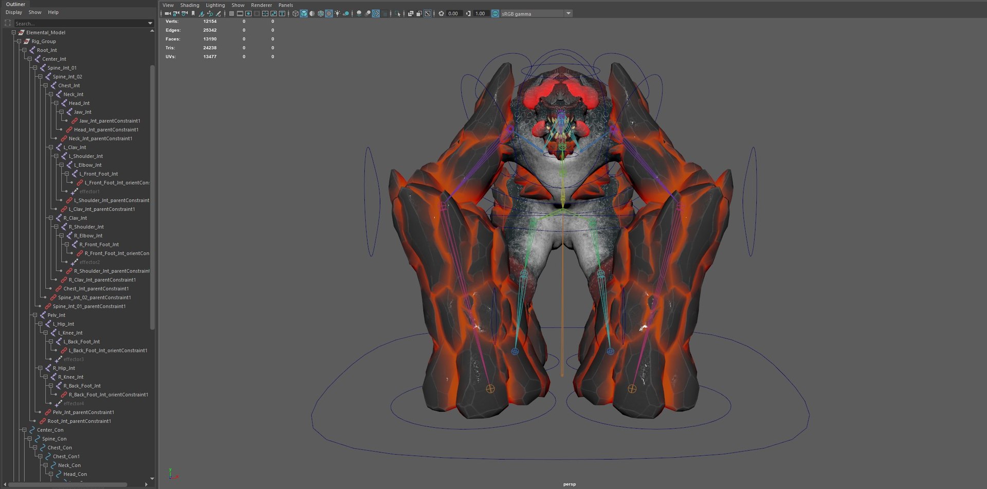 3D Elemental Creature Rigged Character Model - TurboSquid 1576115