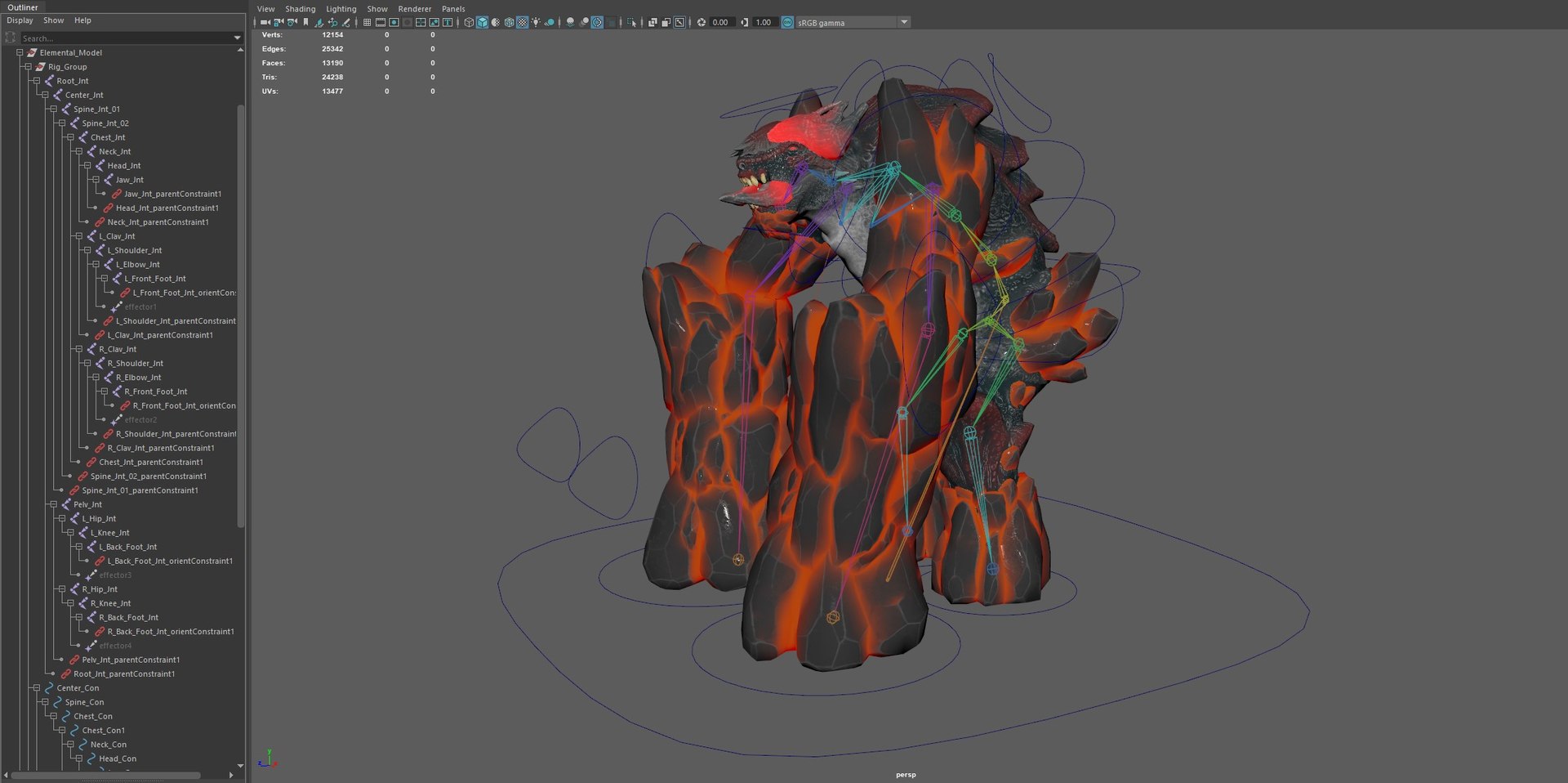 3D Elemental Creature Rigged Character Model - TurboSquid 1576115
